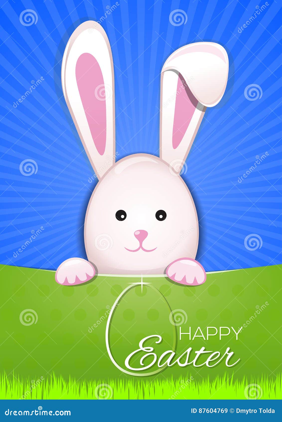 Cute Easter Bunny. Egg Hunter. Happy Easter Stock Vector - Illustration ...