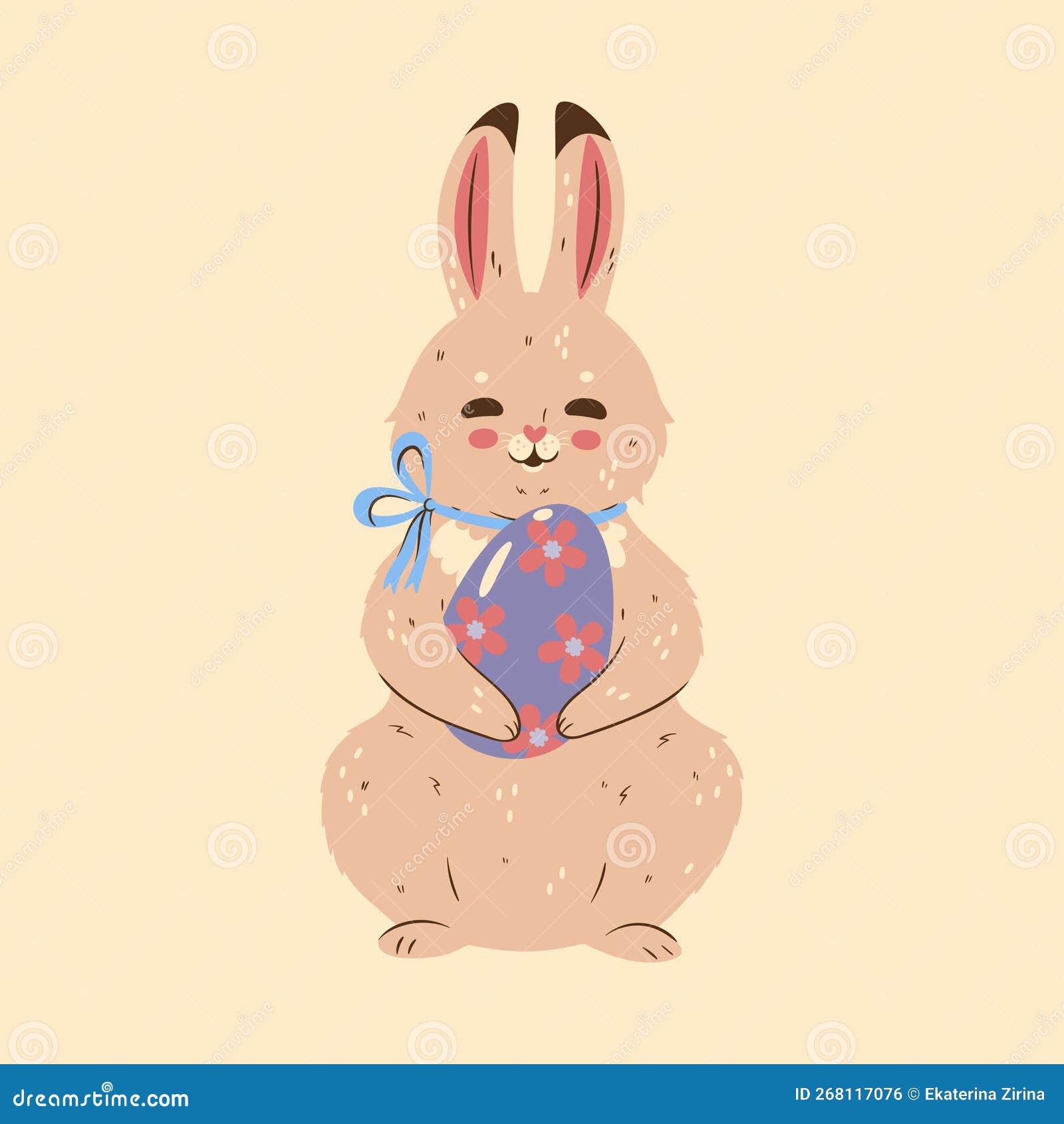 Cute Easter Bunny with an Egg. Vector Graphics Stock Vector ...