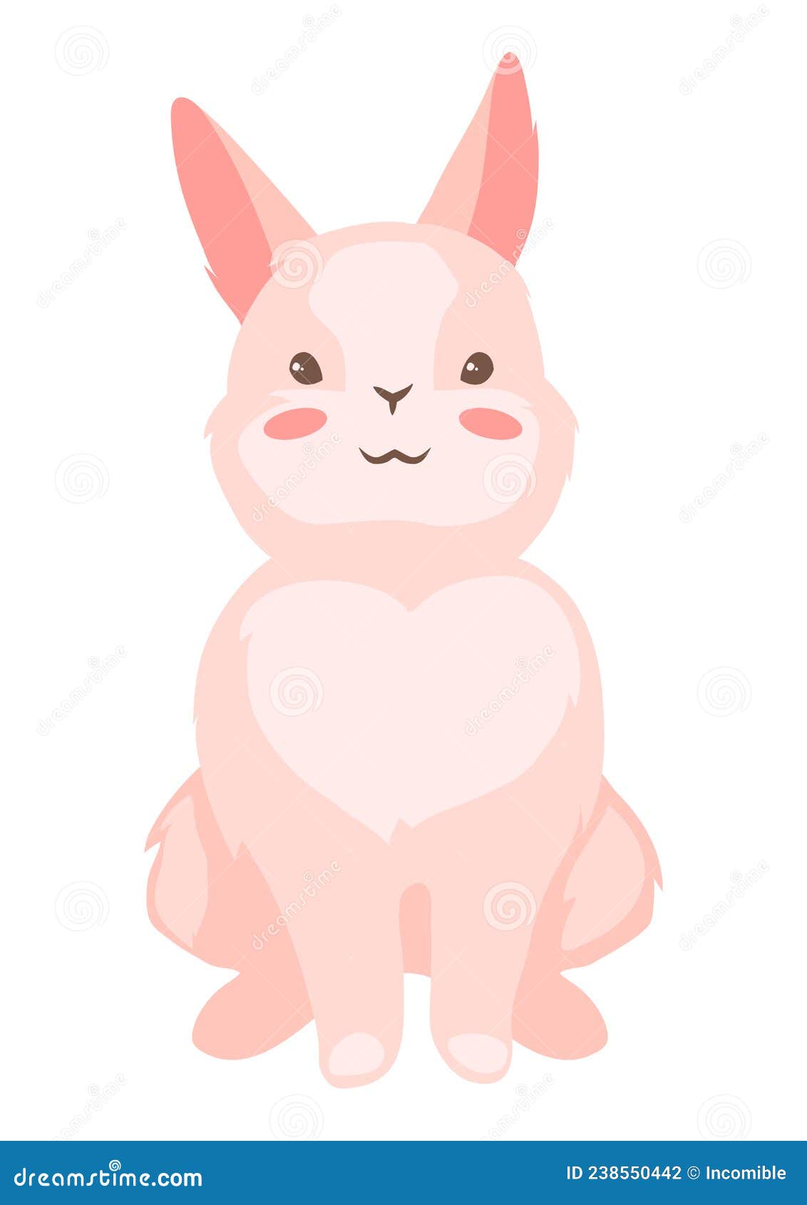 Cute Easter Bunny Illustration. Cartoon Rabbit Character for Design ...