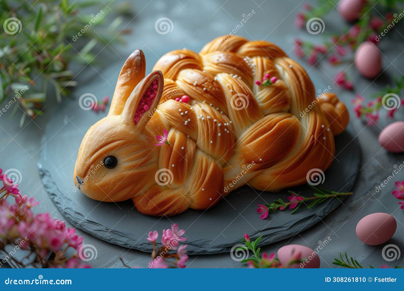 Cute Easter Bunny Like a Delicious Pastry Stock Illustration ...