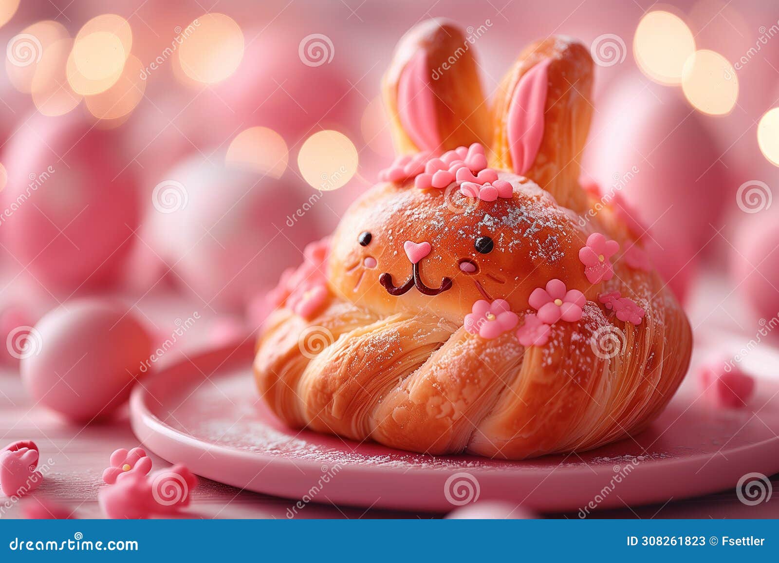 Cute Easter Bunny Like a Delicious Pastry Stock Illustration ...