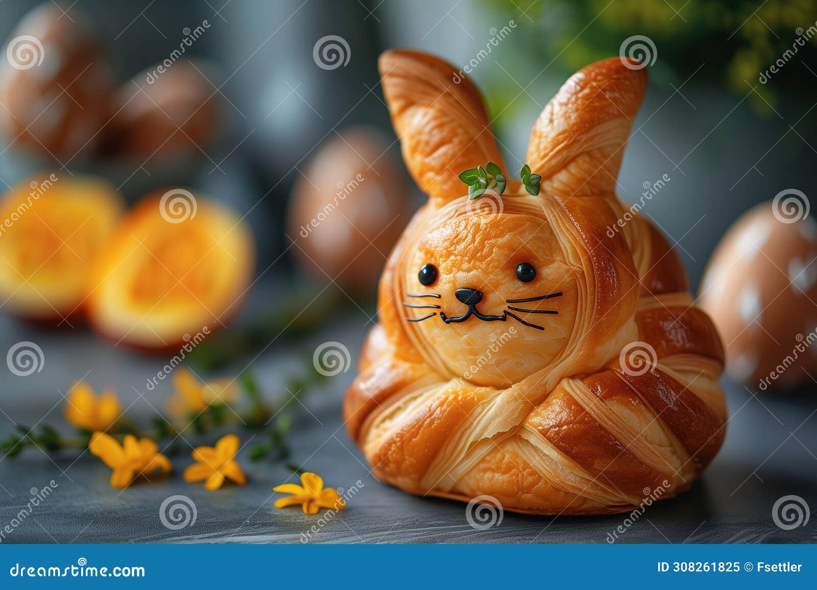 Cute Easter Bunny Like a Delicious Pastry Stock Illustration ...