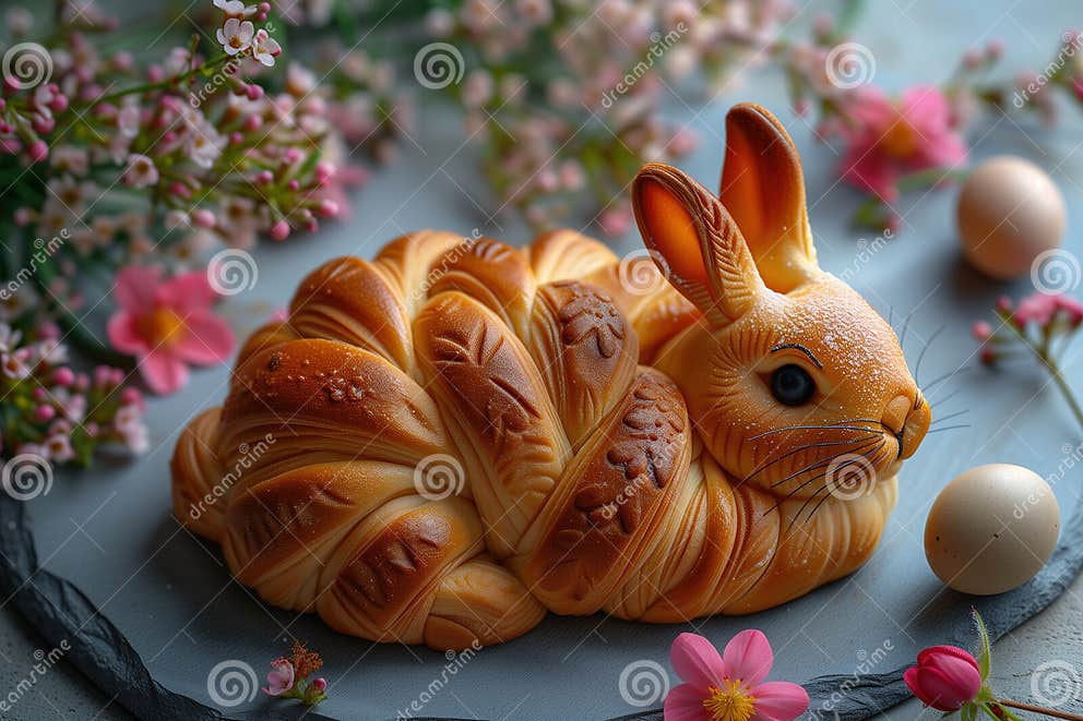Cute Easter Bunny Like a Delicious Pastry Stock Illustration ...