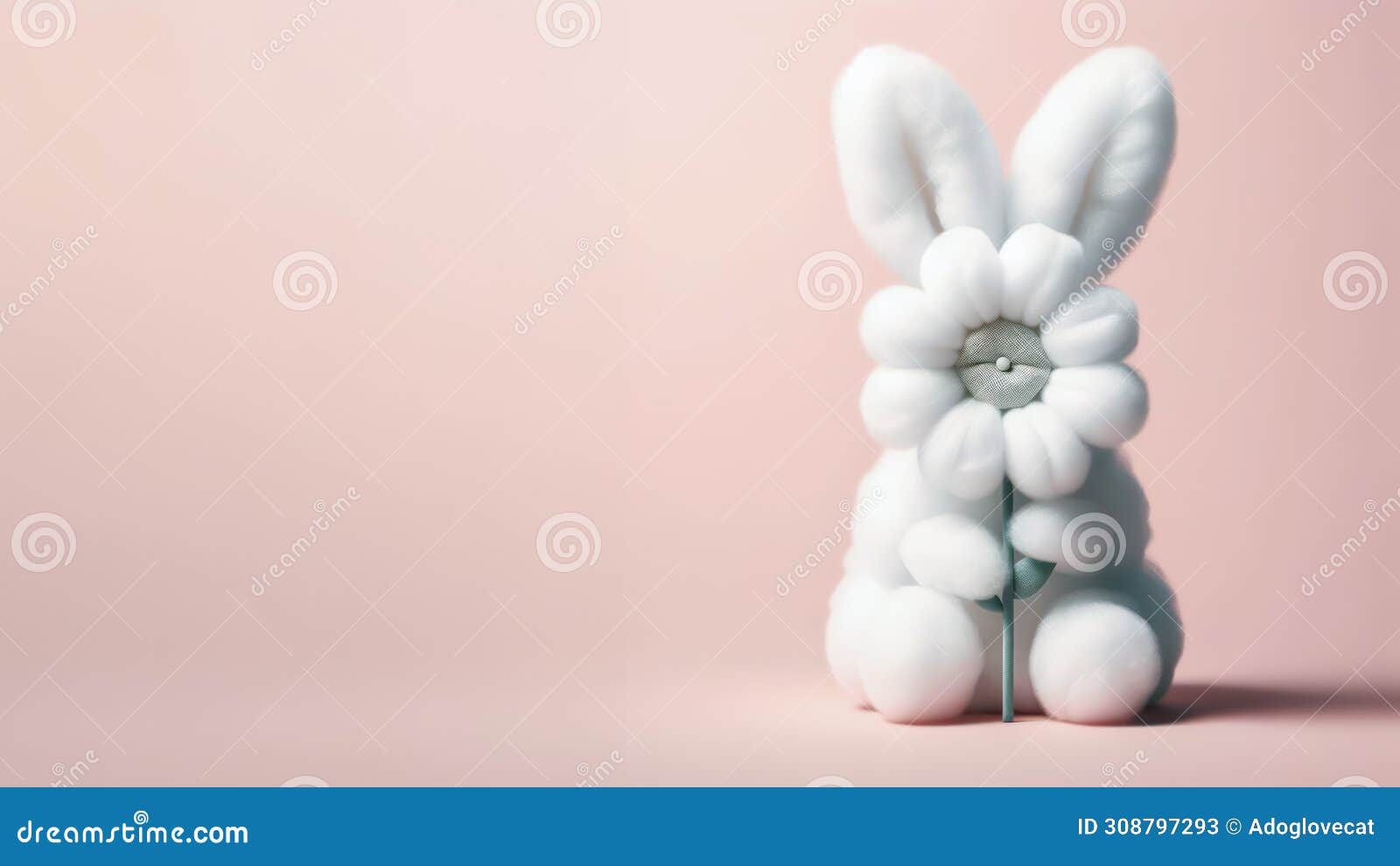Cute Easter Bunny on Pastel Color Background. Happy Easter Concept ...