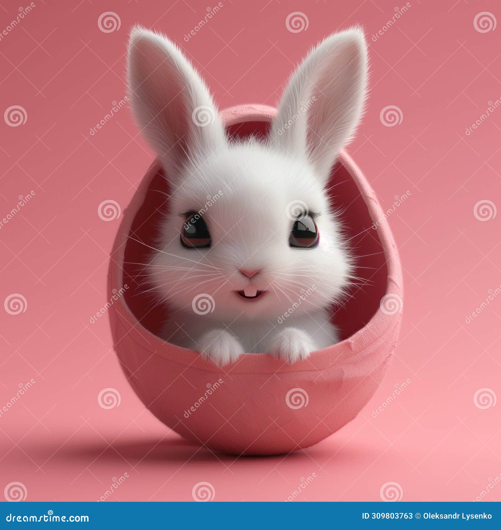 Cute Easter Bunny Pink Background Festive Stock Illustration ...