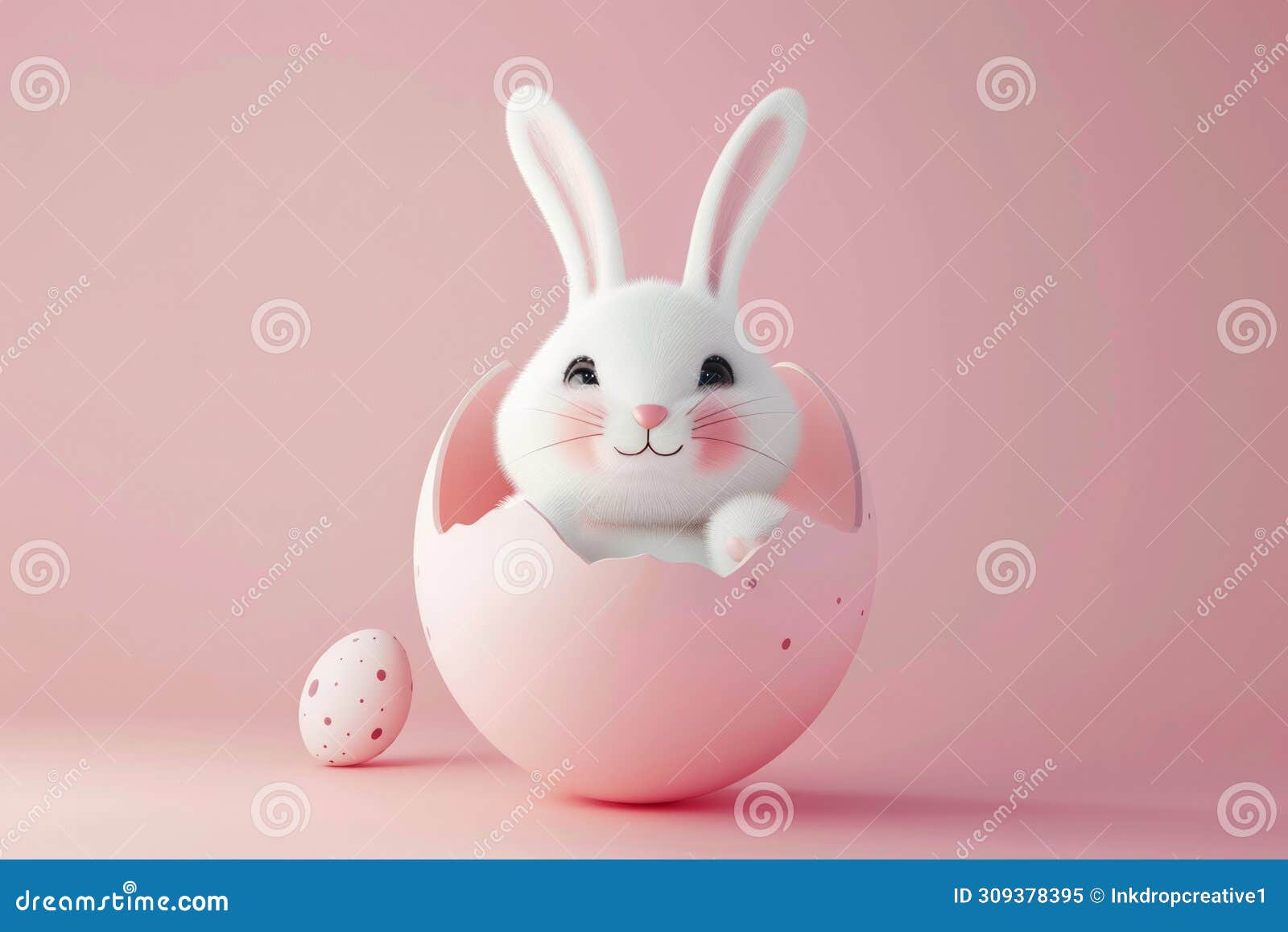 Cute Easter Bunny Rabbit in an Easter Egg Shell Stock Image - Image of ...