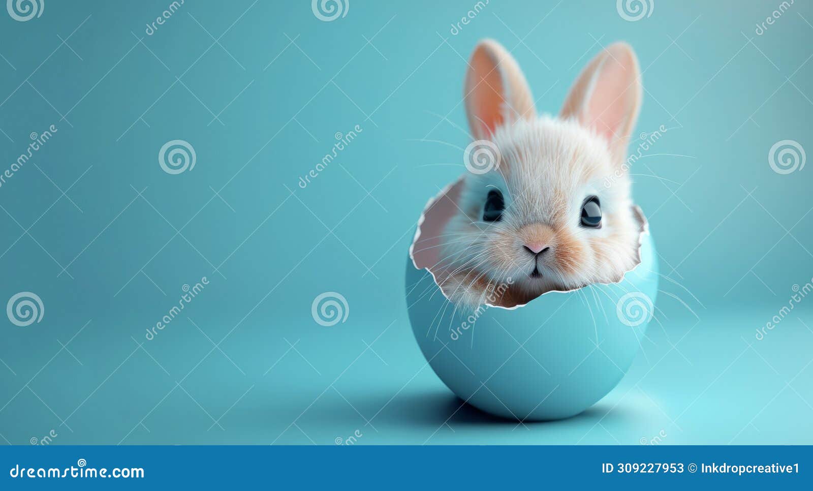 Cute Easter Bunny Rabbit in an Easter Egg Shell Stock Image - Image of ...