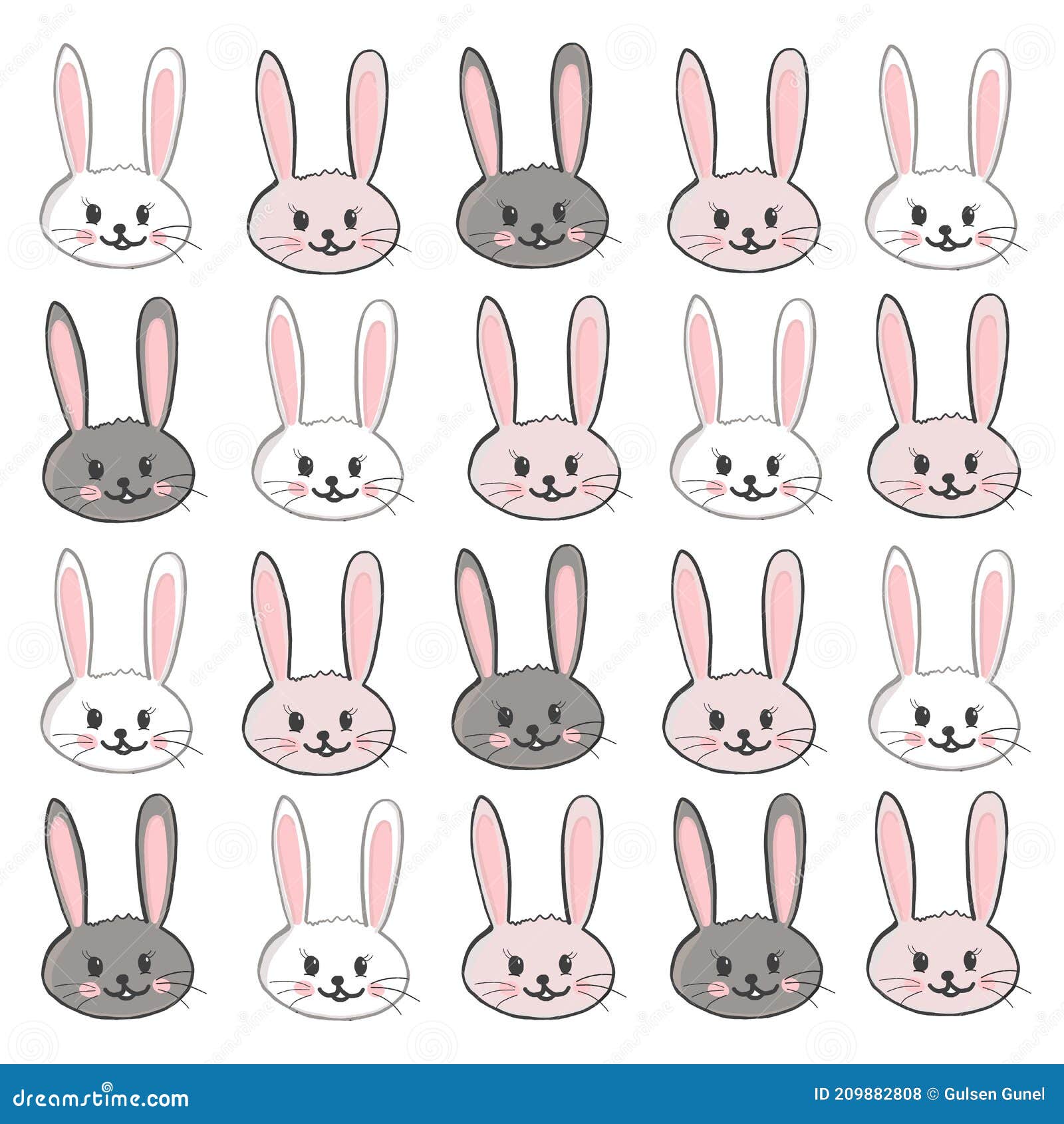 Cute Easter Bunny Rabbits Easter Pattern. Happy Easter Background ...