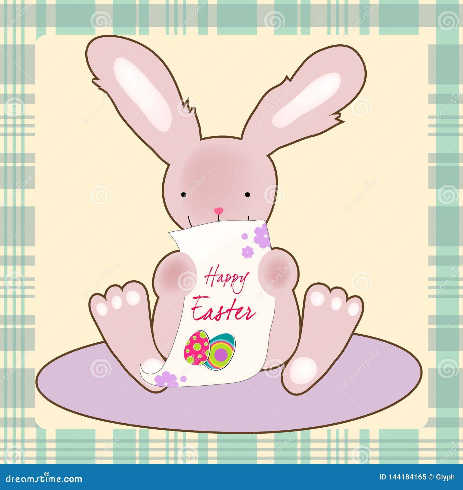 Cute Easter bunny stock vector. Illustration of funny - 144184165
