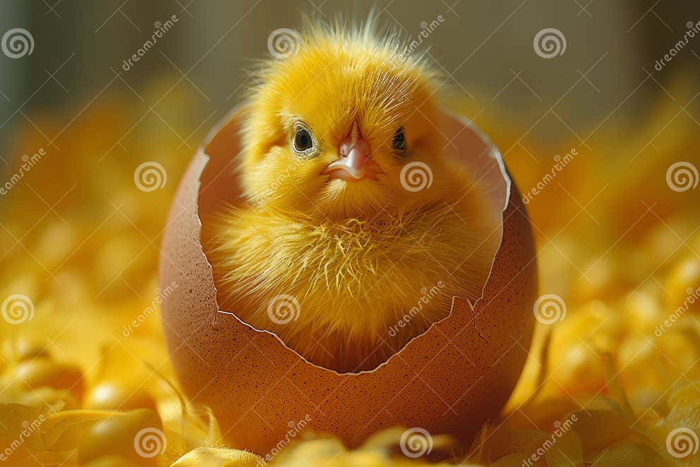 Cute Easter Chick in an Easter Egg Shell Stock Photo - Image of seasonal, adorable: 309056684