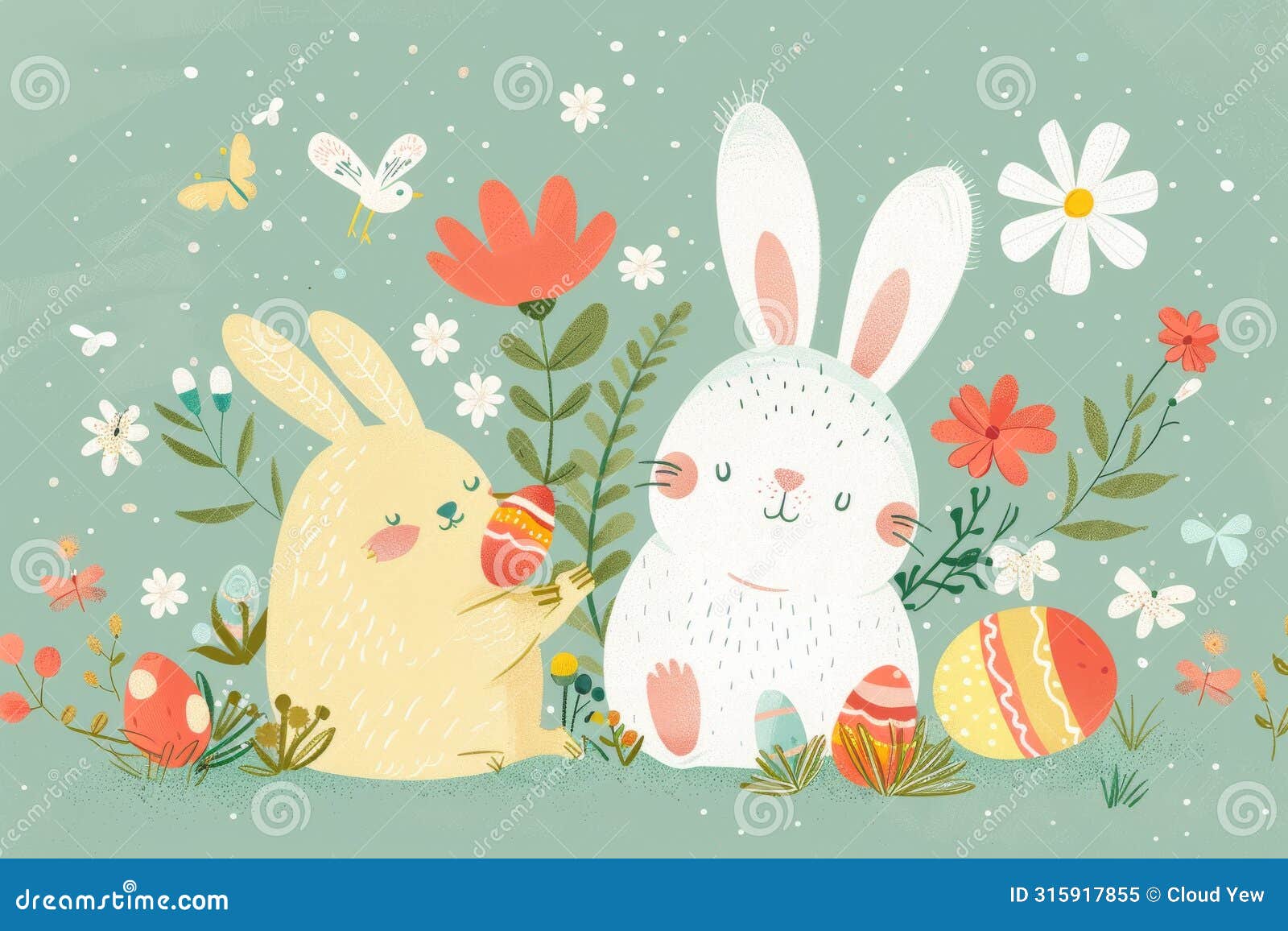 Cute Easter Illustration with Adorable Animals and Whimsical Details ...
