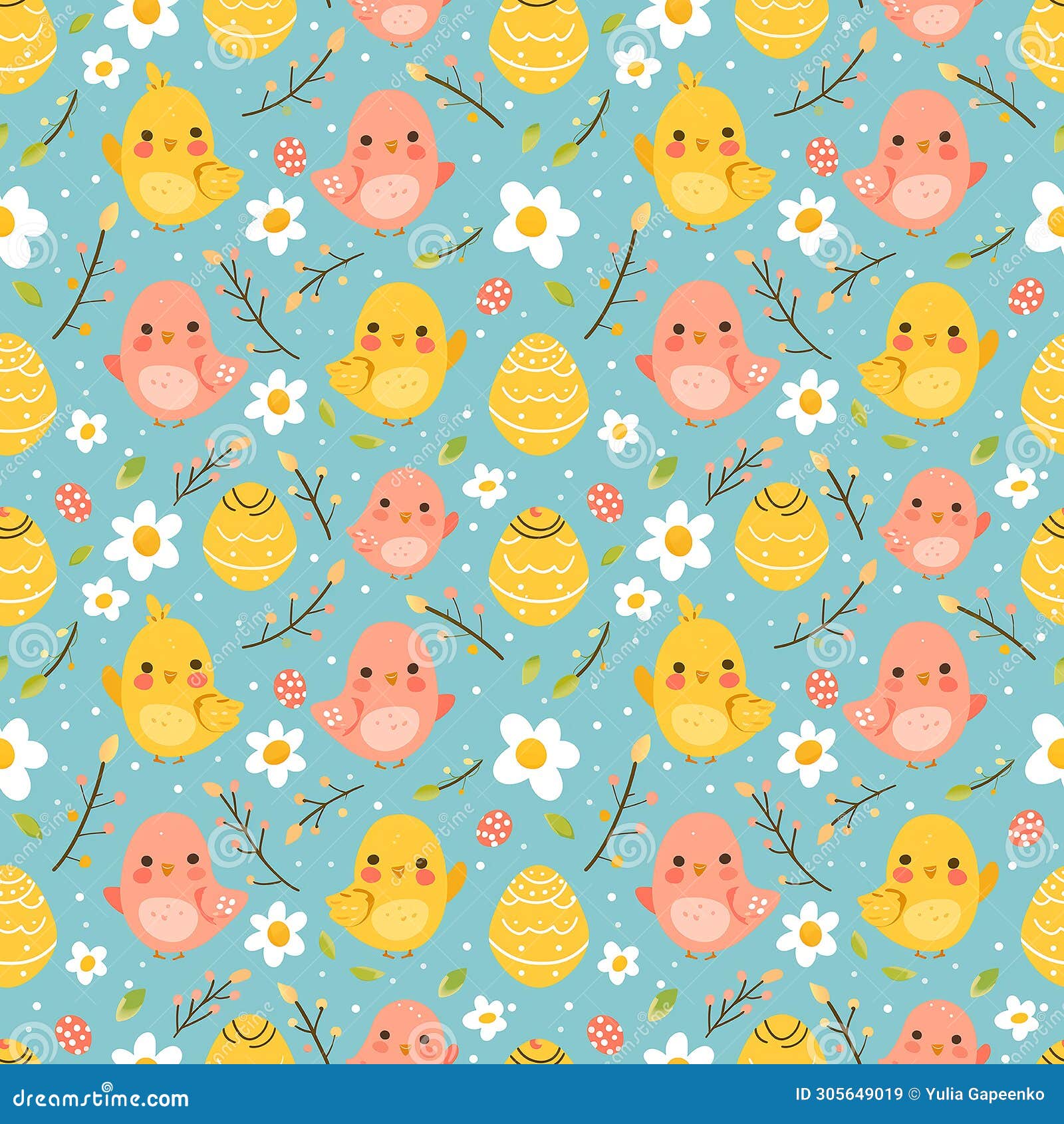 Cute Easter Pattern Background, Tile Stock Image - Image of colorful ...