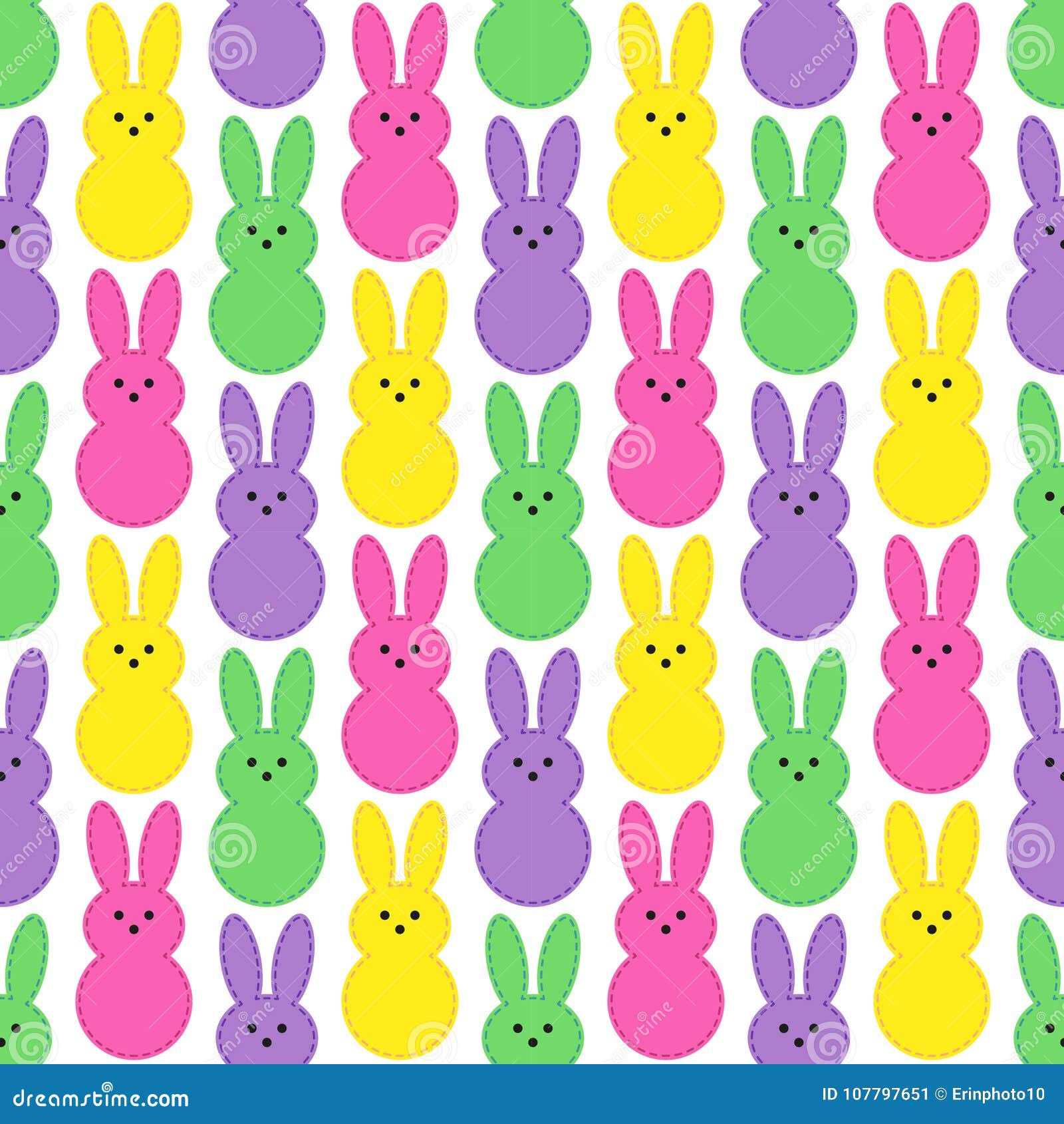 Cute Easter Seamless Pattern Design with Funny Cartoon Characters of ...