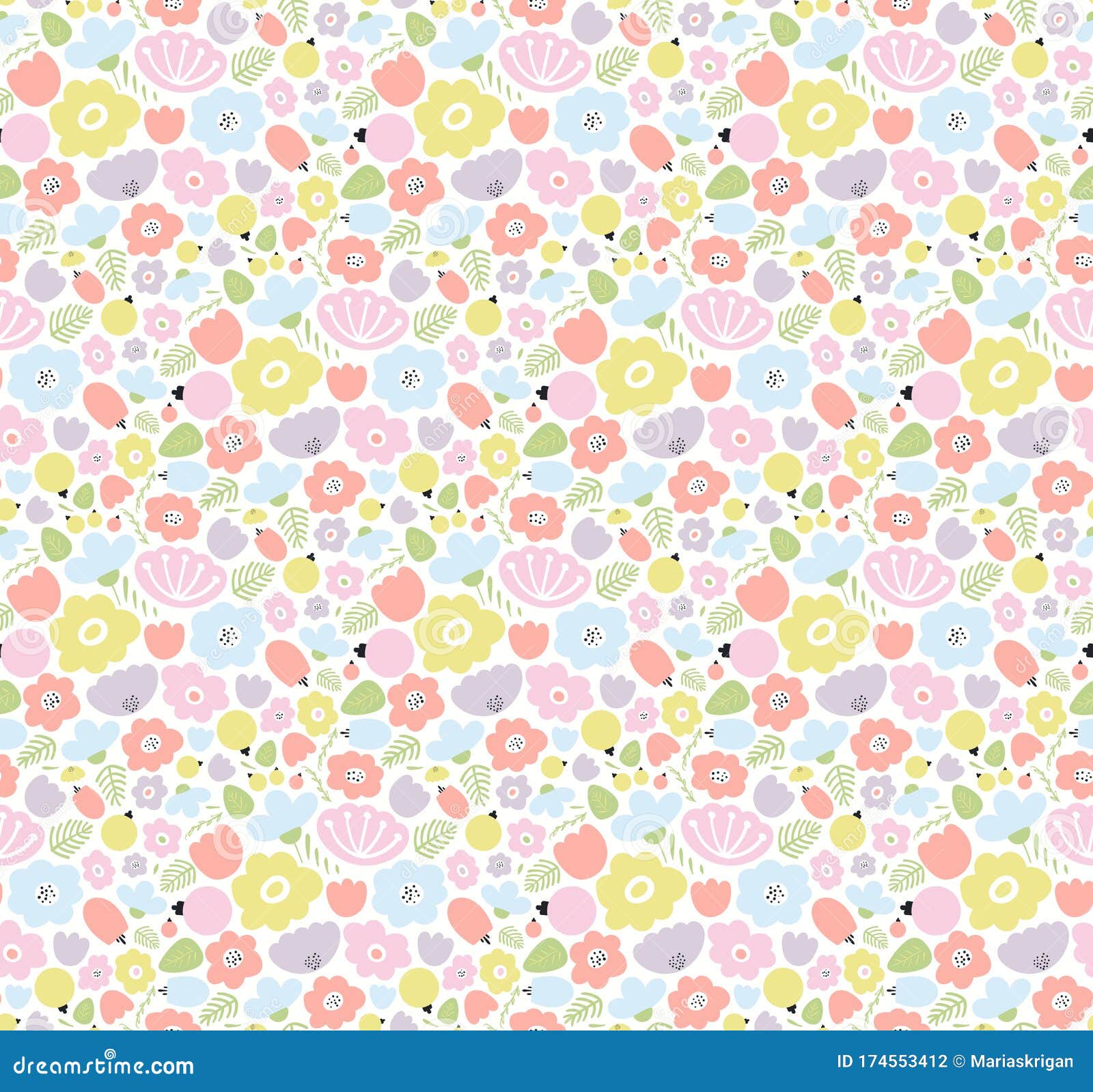Cute Easter, Spring Seamless Pattern Stock Vector - Illustration of ...