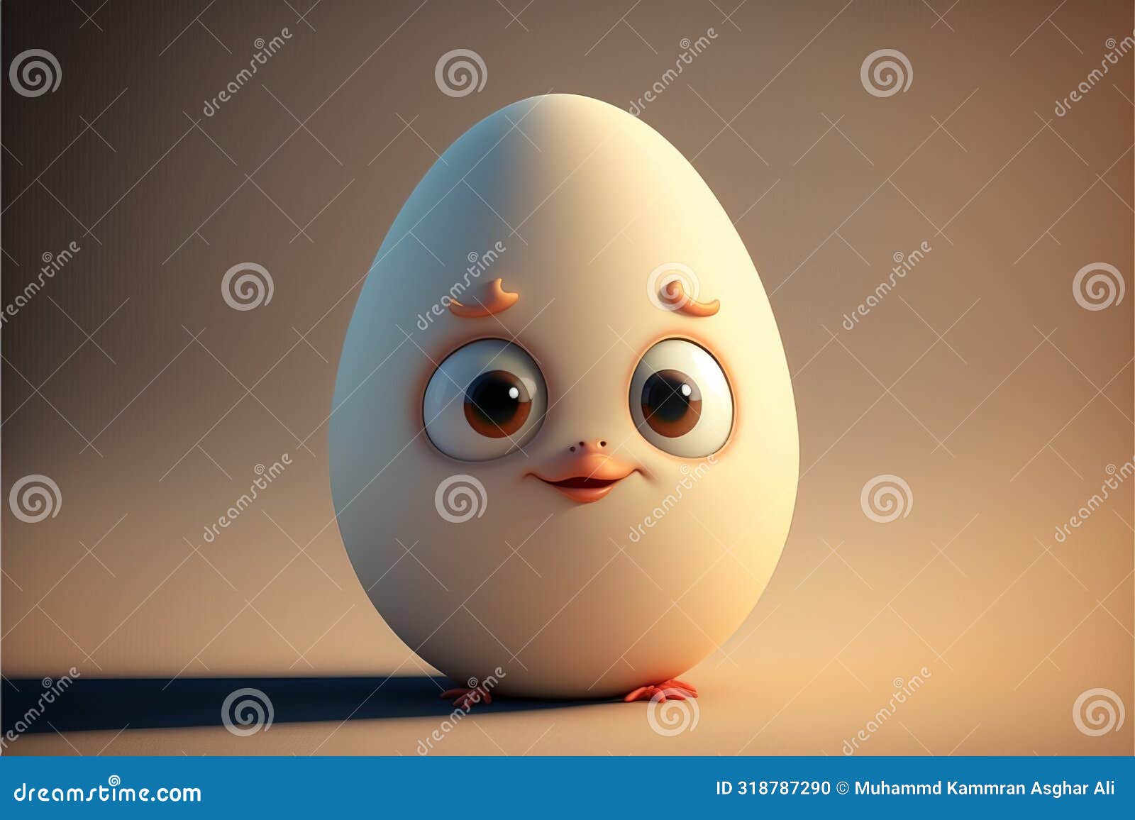 Cute Egg Character, Generative AI Stock Illustration - Illustration of ...