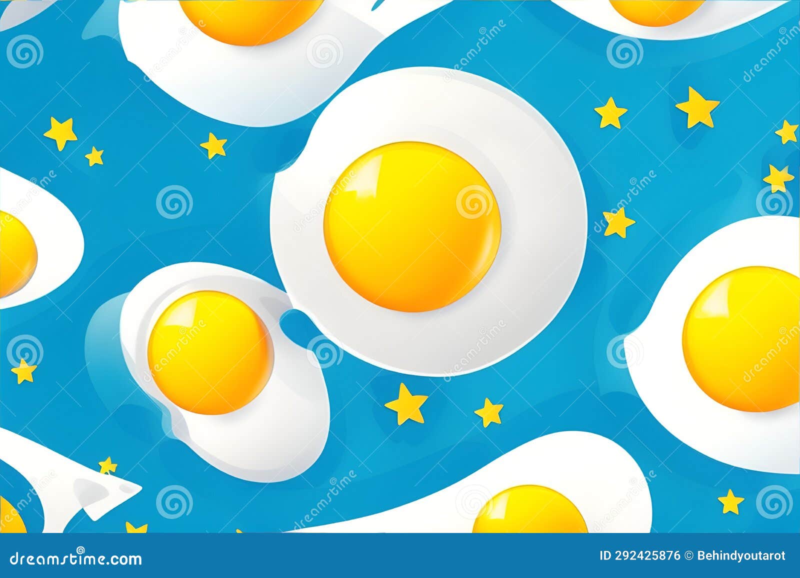 Cute Egg Pattern on Blue Background Stock Illustration - Illustration ...