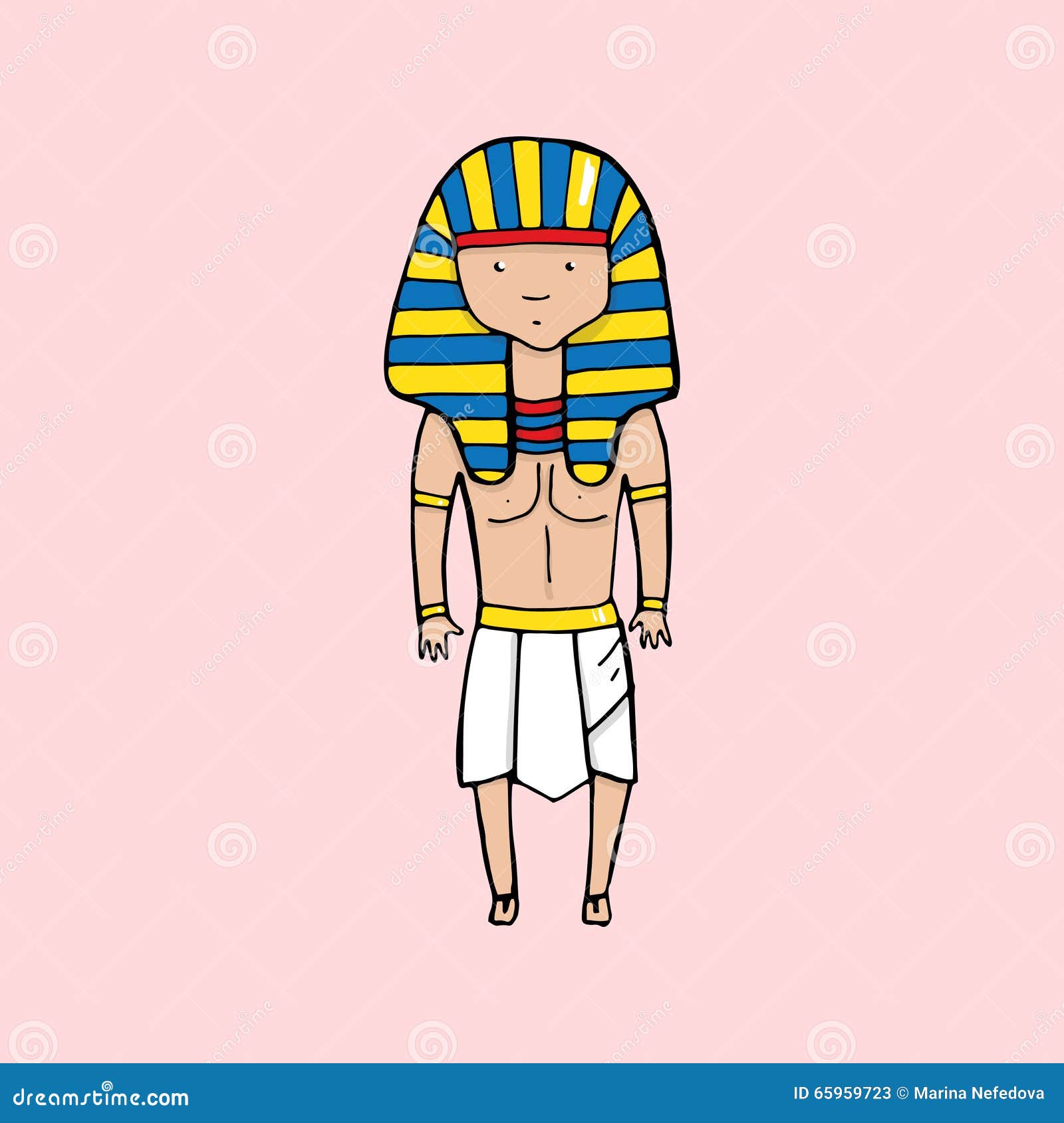 Cute Egyptian Pharaoh In Cartoon Style Royalty-Free Illustration ...