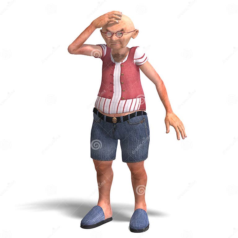 Cute Elder Man in Short Trousers Stock Illustration - Illustration of ...