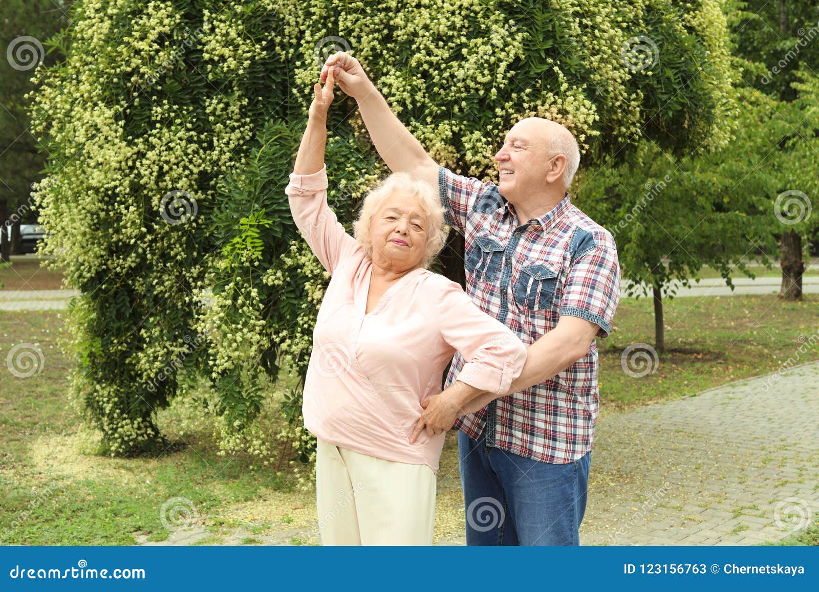 Cute Elderly Couple in Love Dancing Stock Image - Image of elder ...