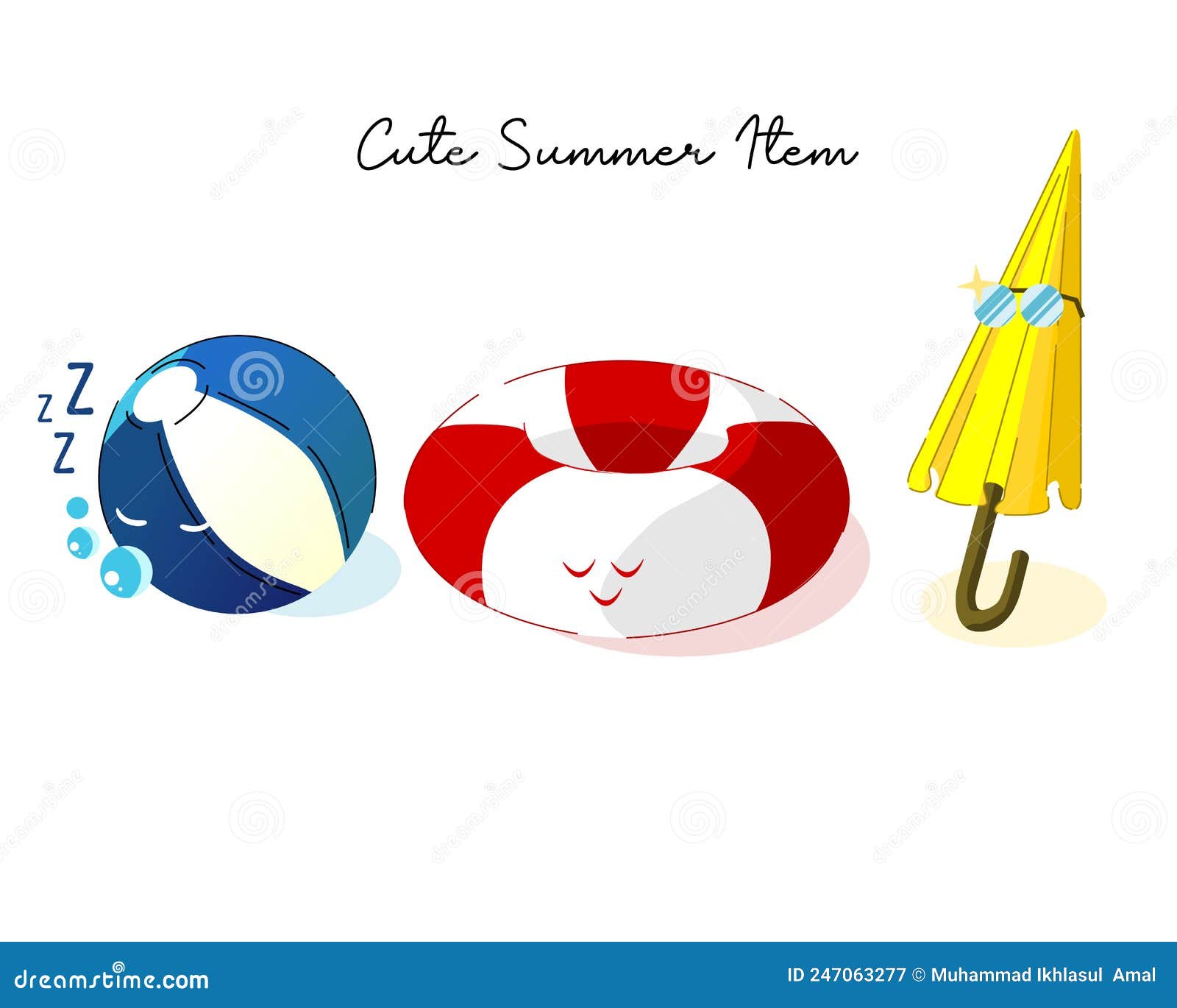 Cute Summer Element Illustration Beach Vector Design Stock Illustration ...
