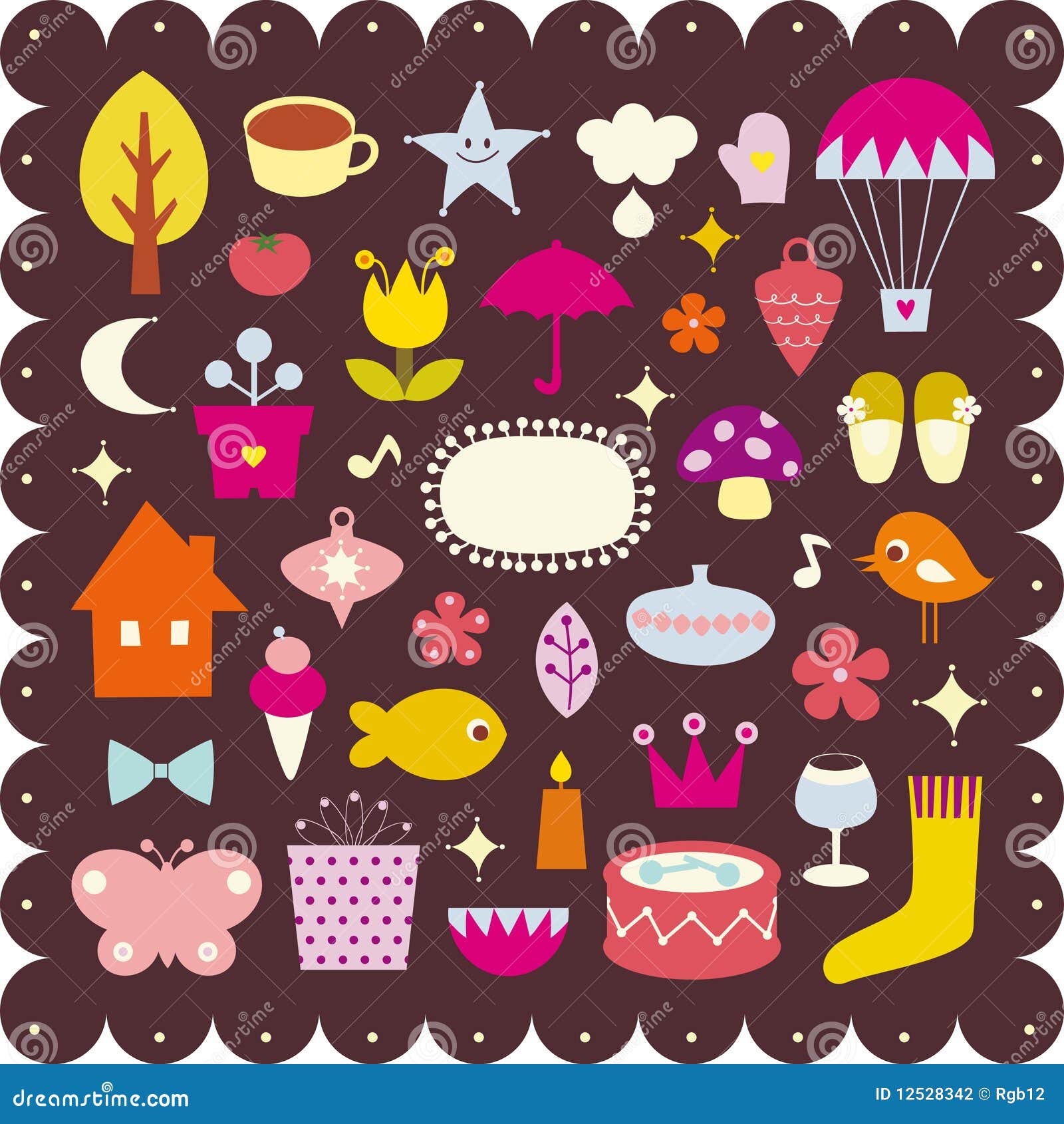 Cute elements design stock vector. Illustration of gloves - 12528342