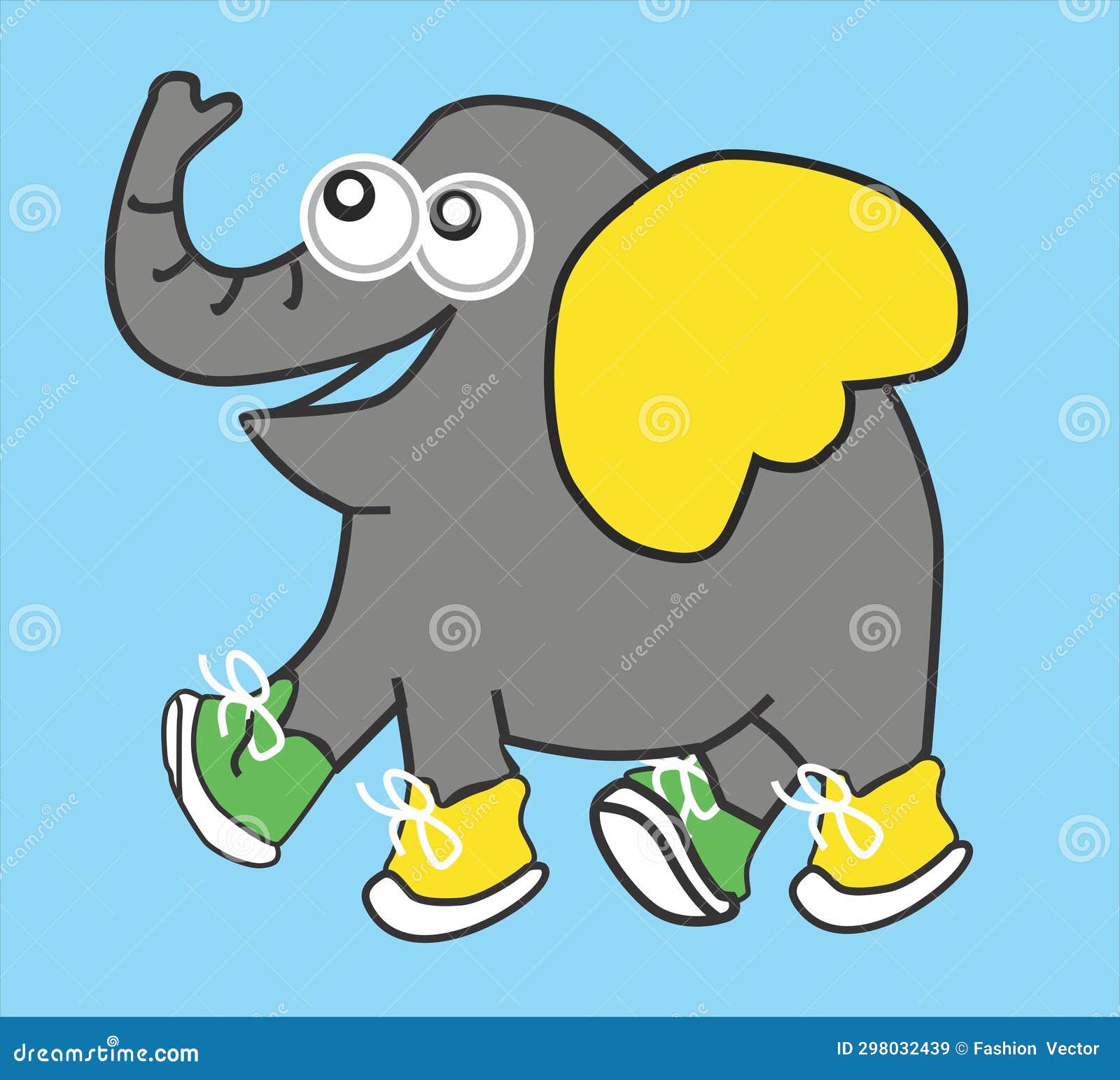 Cute Elephant Print Vector Art Stock Vector - Illustration of little ...