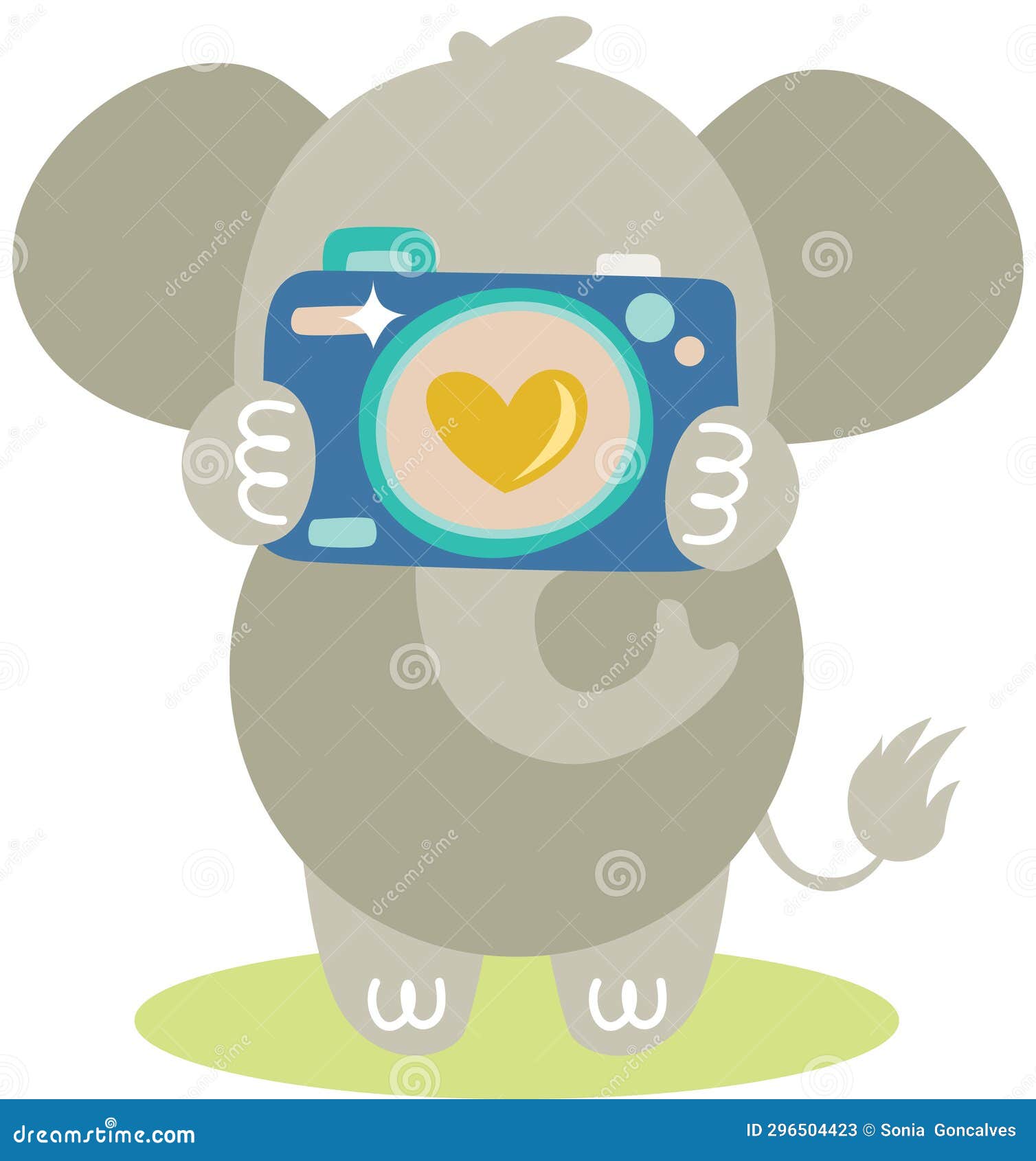 Cute Elephant with a Camera Stock Vector - Illustration of decoration ...