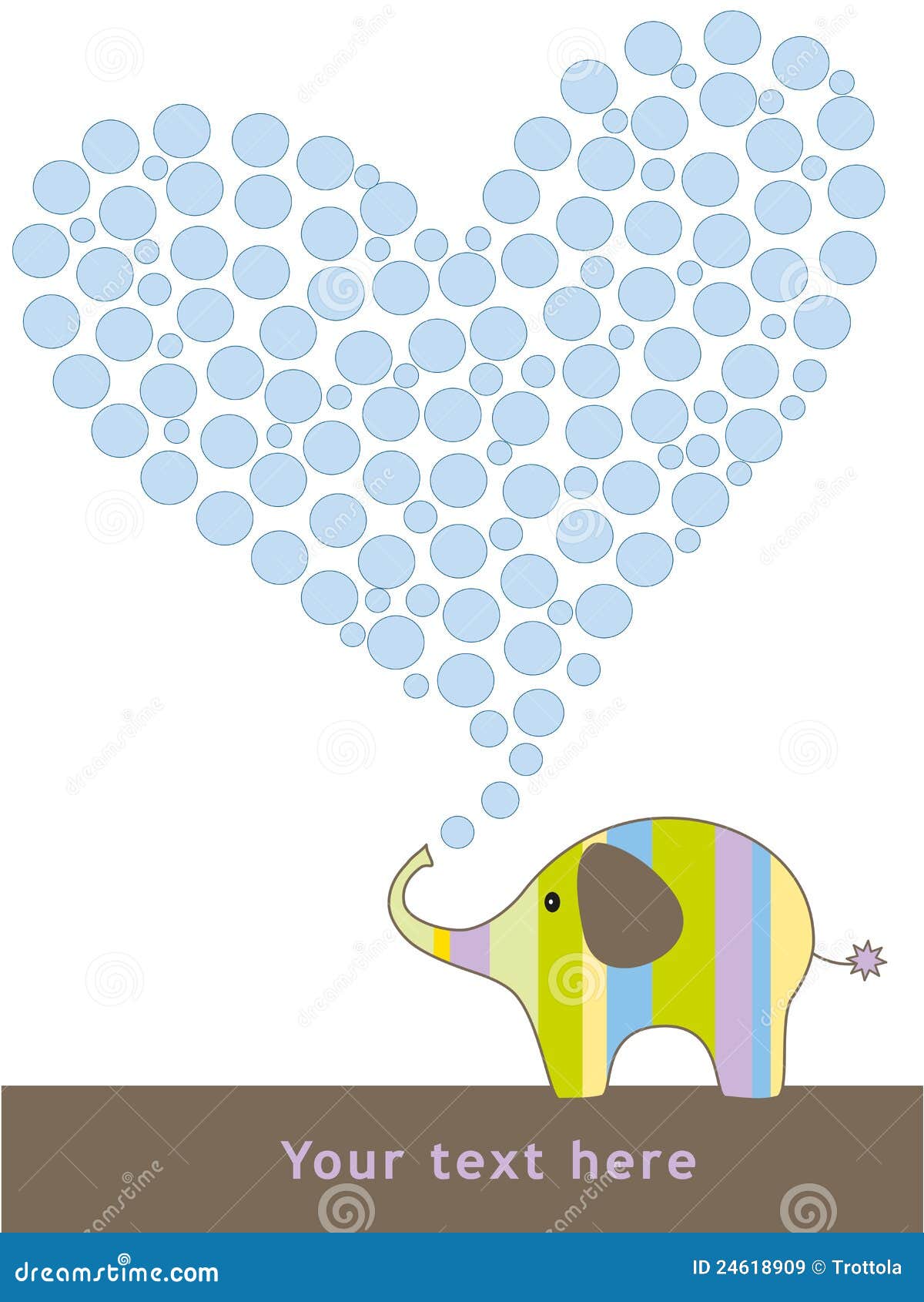 Cute elephant card stock vector. Illustration of bubbles - 24618909