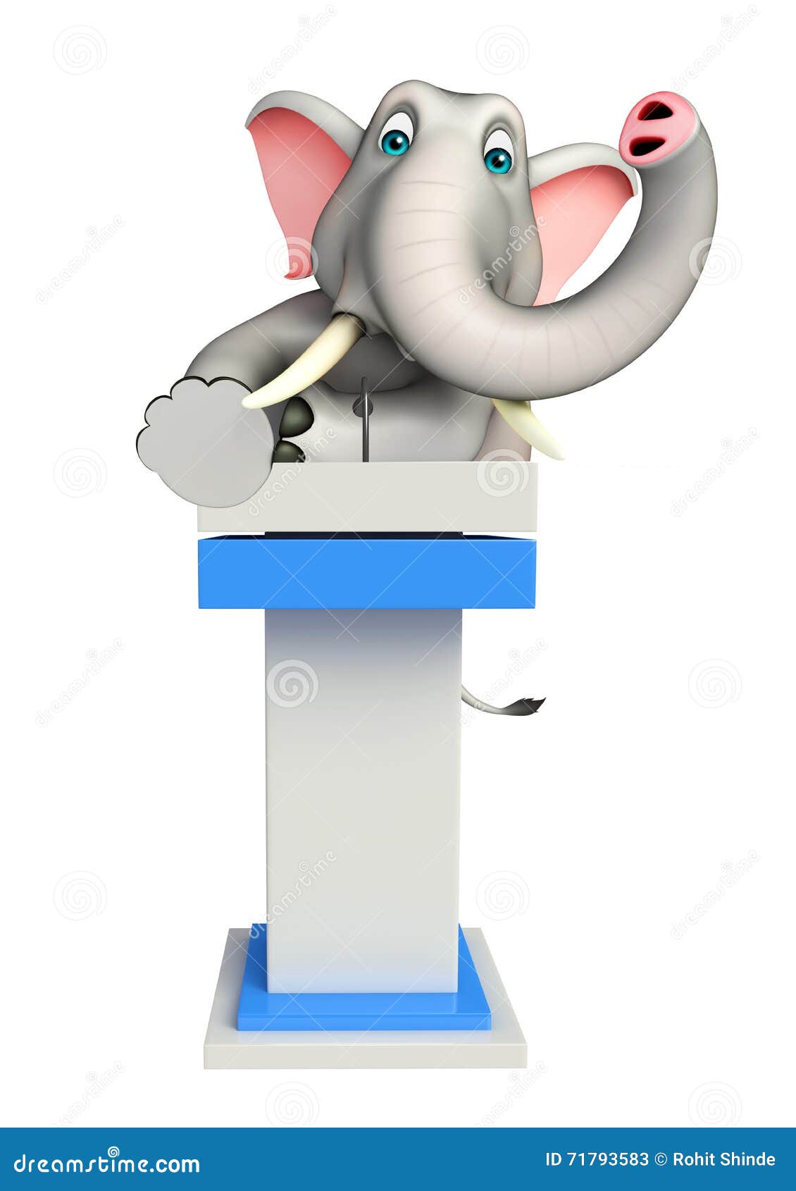 Cute Elephant Cartoon Character with Speech Stage Stock Illustration ...