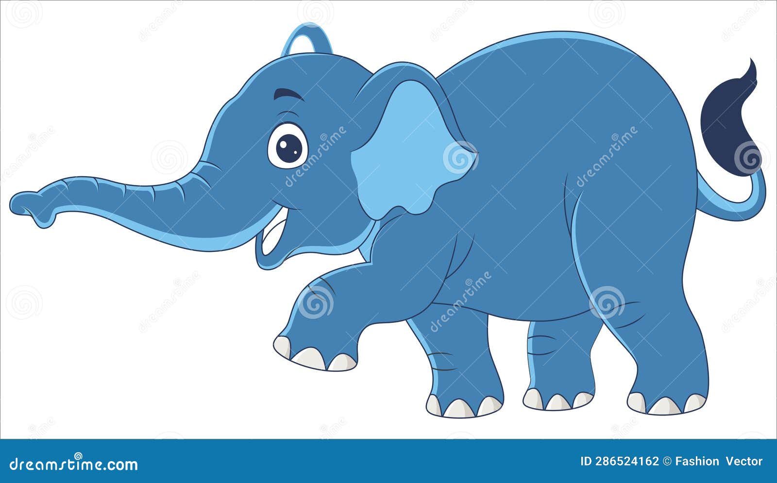 Cute Elephant Cartoon Print Vector Stock Vector - Illustration of color ...
