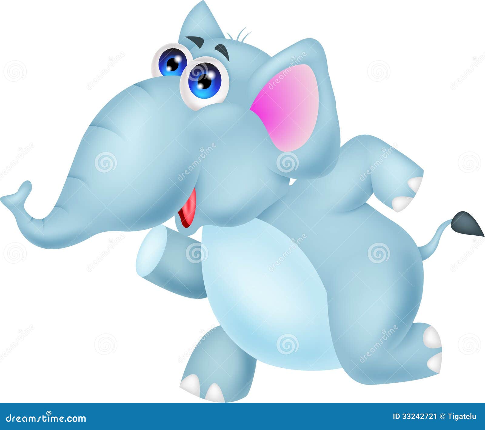 Cute Elephant Cartoon Running Stock Image - Image: 33242721