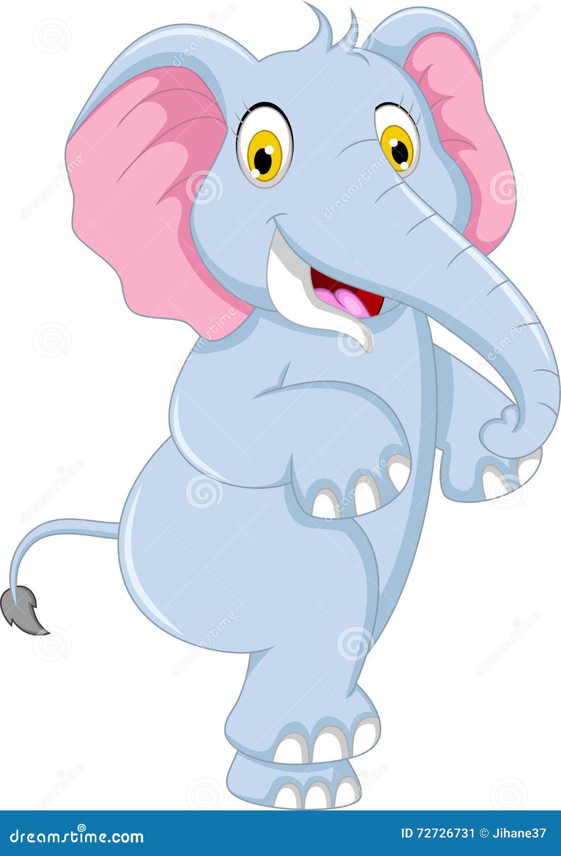 Cute Elephant Cartoon Standing Stock Illustration - Illustration of ...