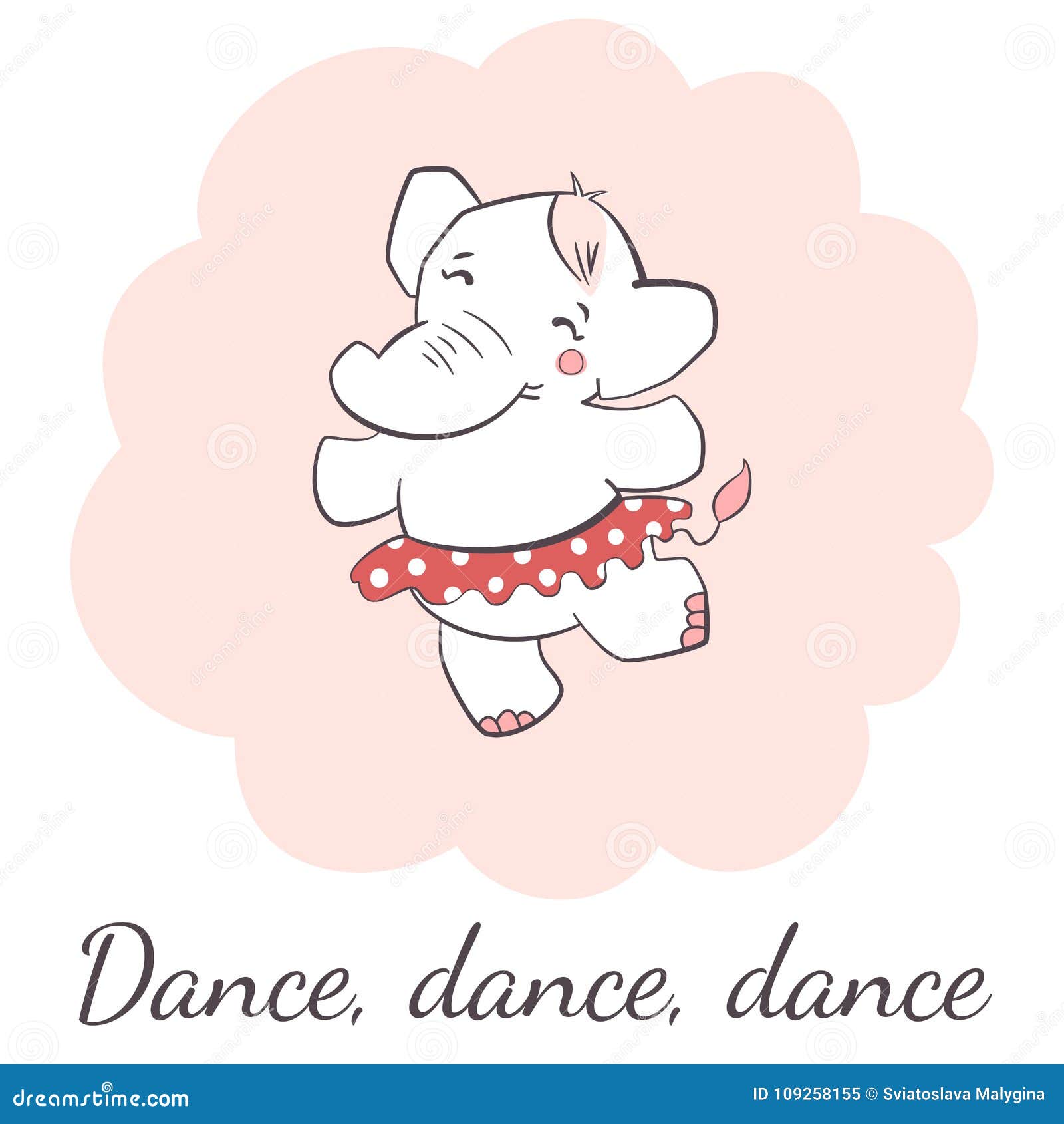 Cute Elephant Dancing Isolated Vector Illustration. Stock Vector ...