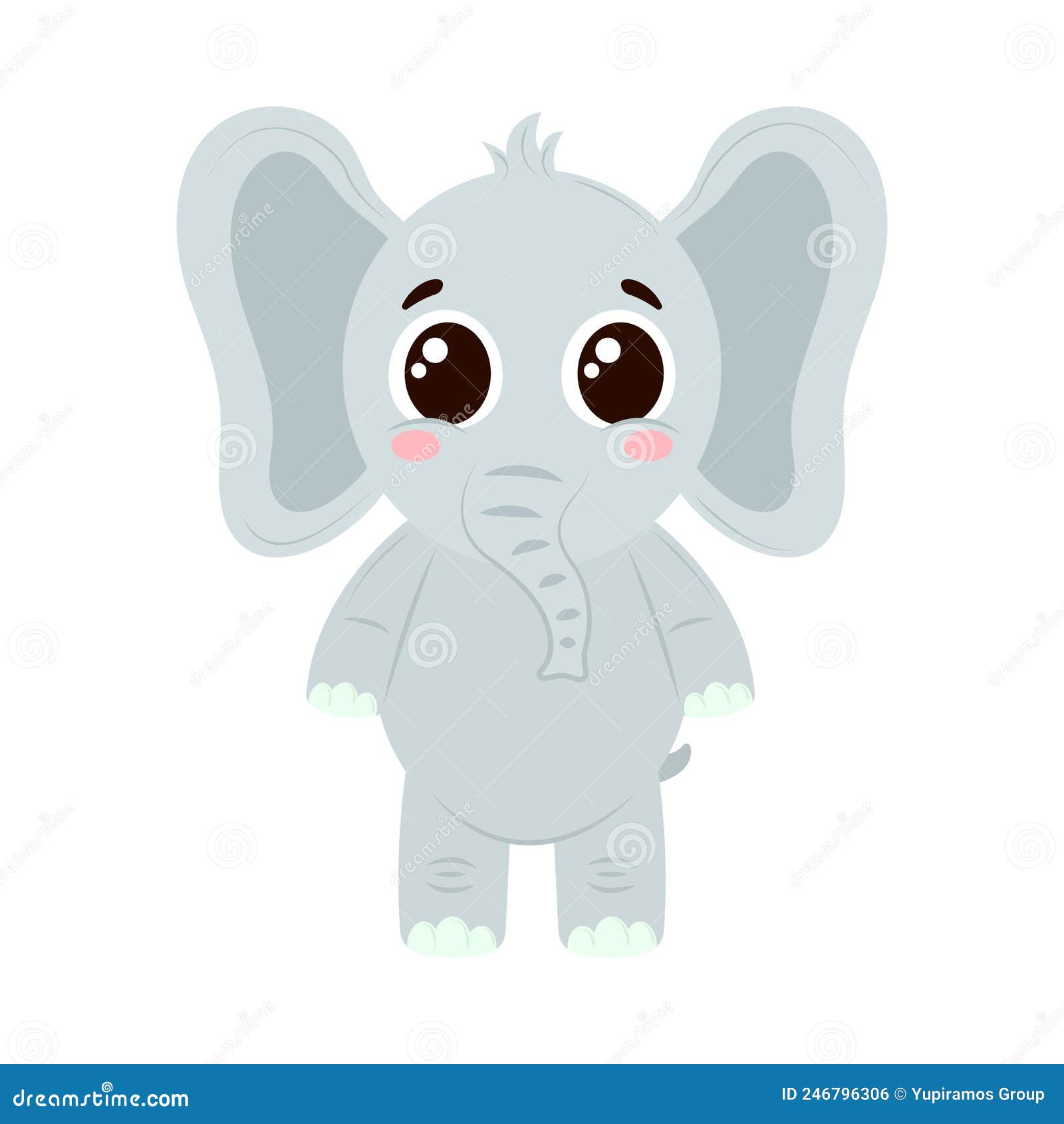 Cute elephant icon stock vector. Illustration of design - 246796306