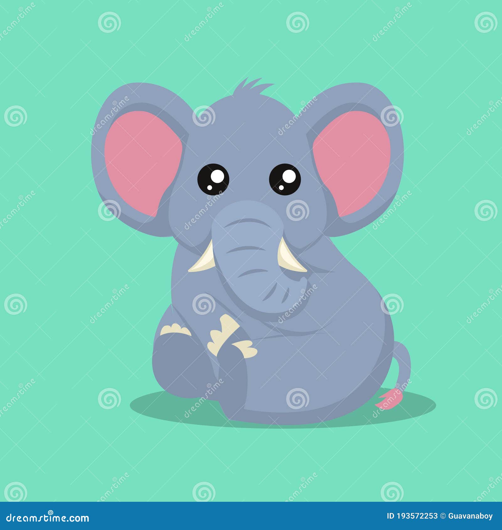 Cute and Simple Baby Elephant Character Design Illustration Stock ...