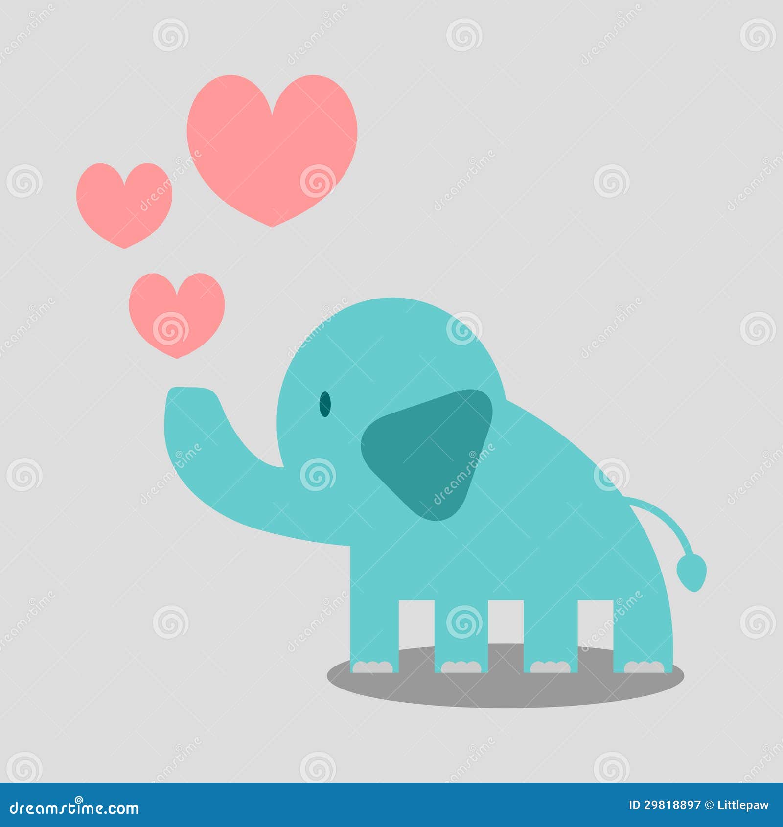 Cute elephant in love stock vector. Illustration of cute - 29818897