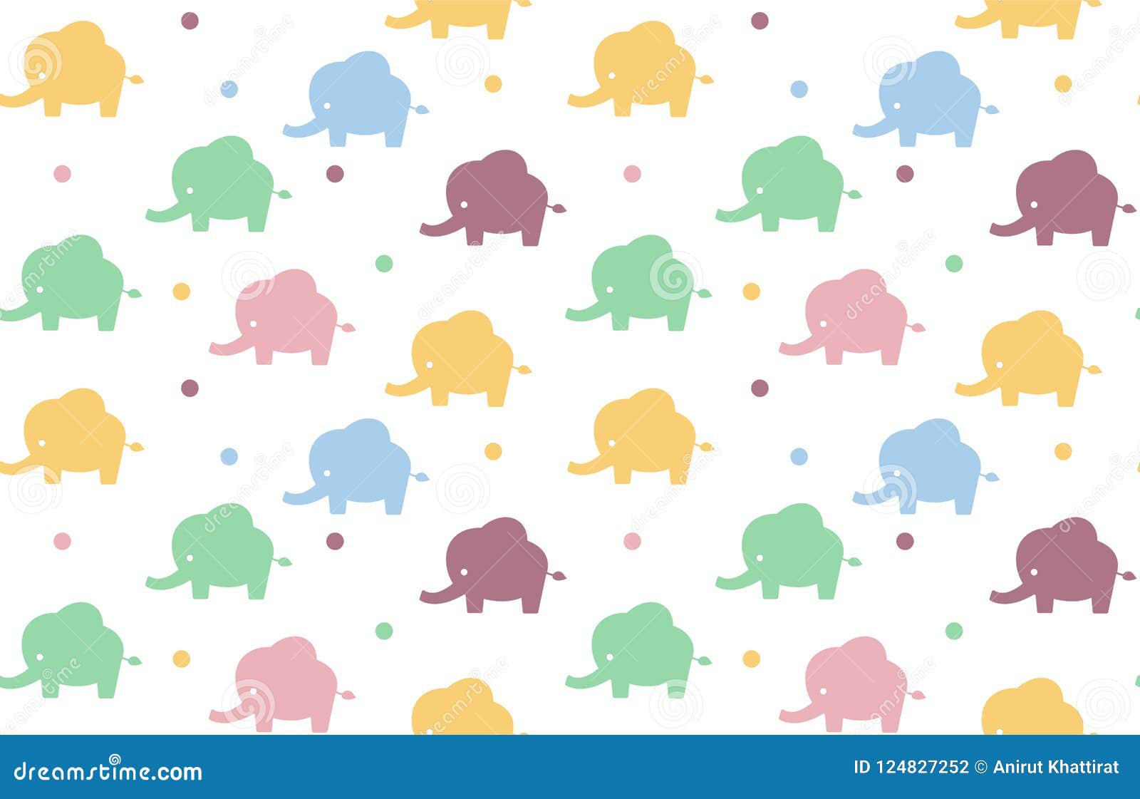 Elephant Pattern Background Stock Vector - Illustration of cute, animal ...