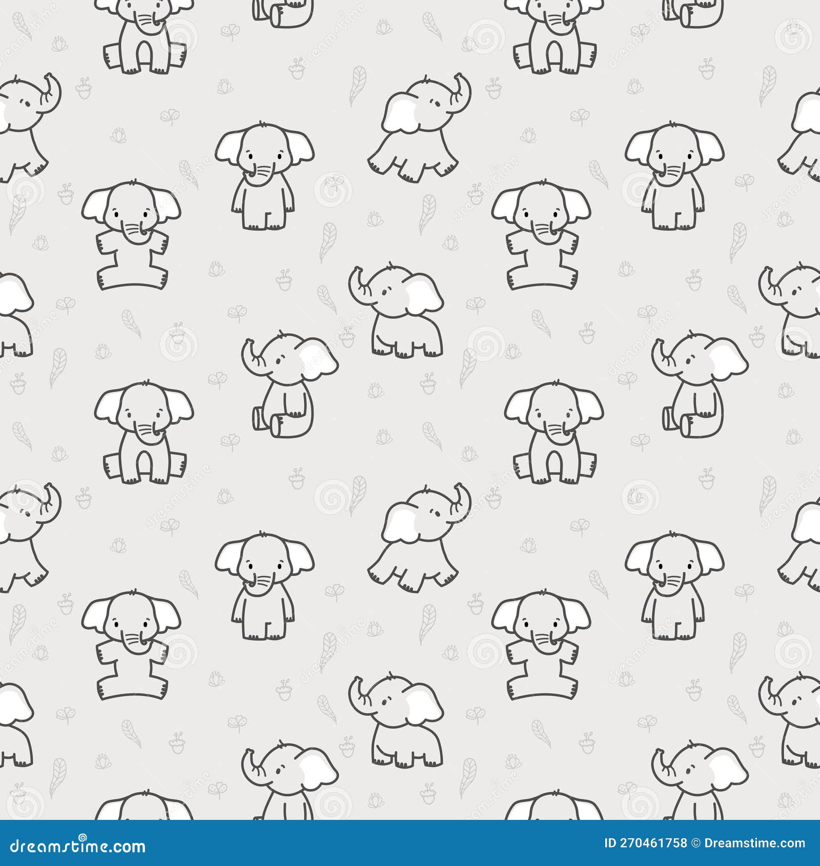 Cute Elephant Pattern Vector Background Animal Stock Vector ...