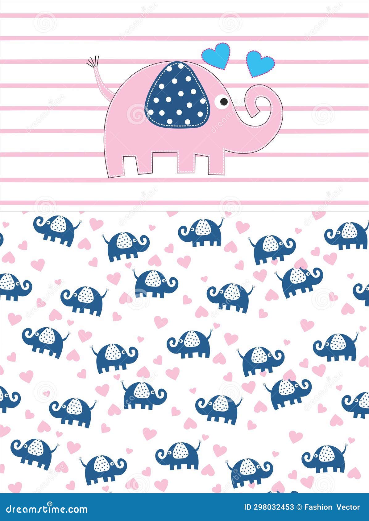 Cute Elephant Print Vector Art Stock Vector - Illustration of ...