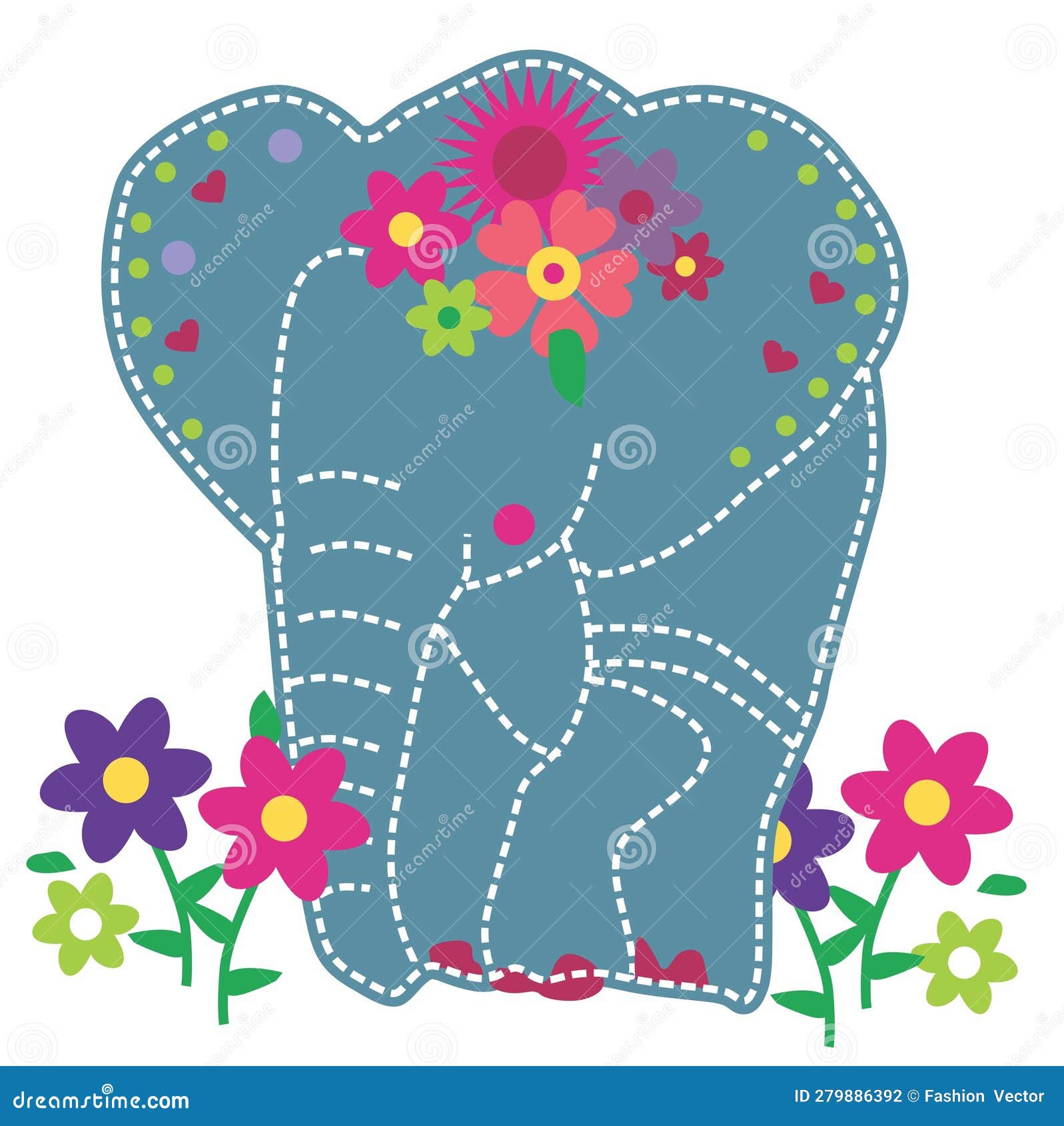 Cute Elephant Print Vector Art Stock Vector - Illustration of print ...