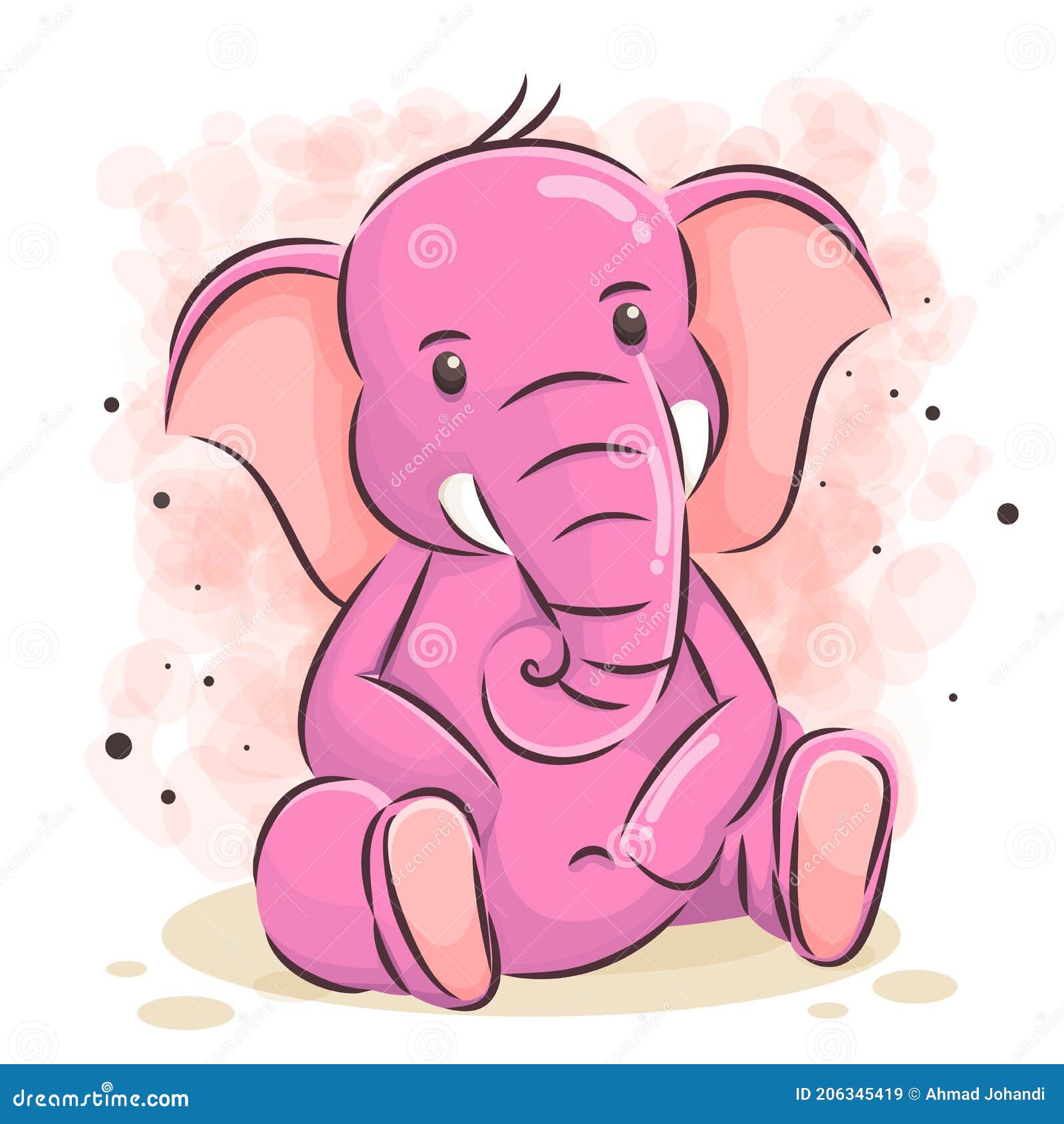 Cute Elephant Vector Illustration Stock Vector - Illustration of funny ...