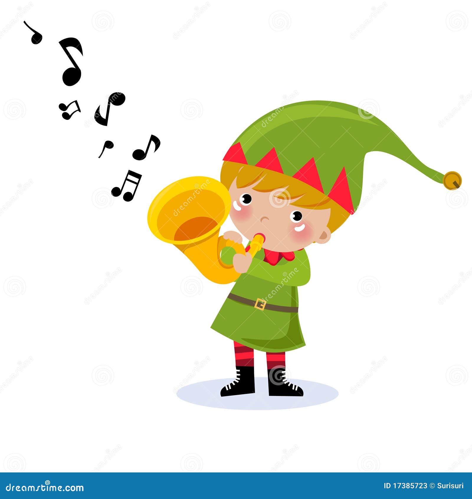 Cute elf stock vector. Illustration of singing, cartoon - 17385723