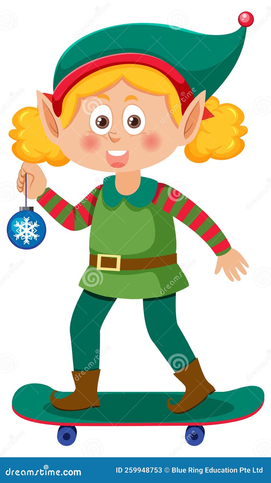 Cute Elf Cartoon Character Isolated Stock Vector - Illustration of ...