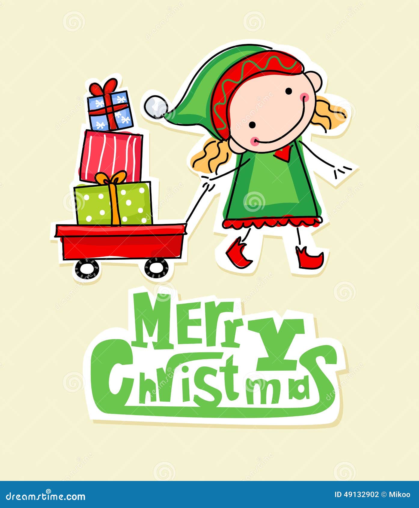 Cute elf stock vector. Illustration of children, beautiful - 49132902