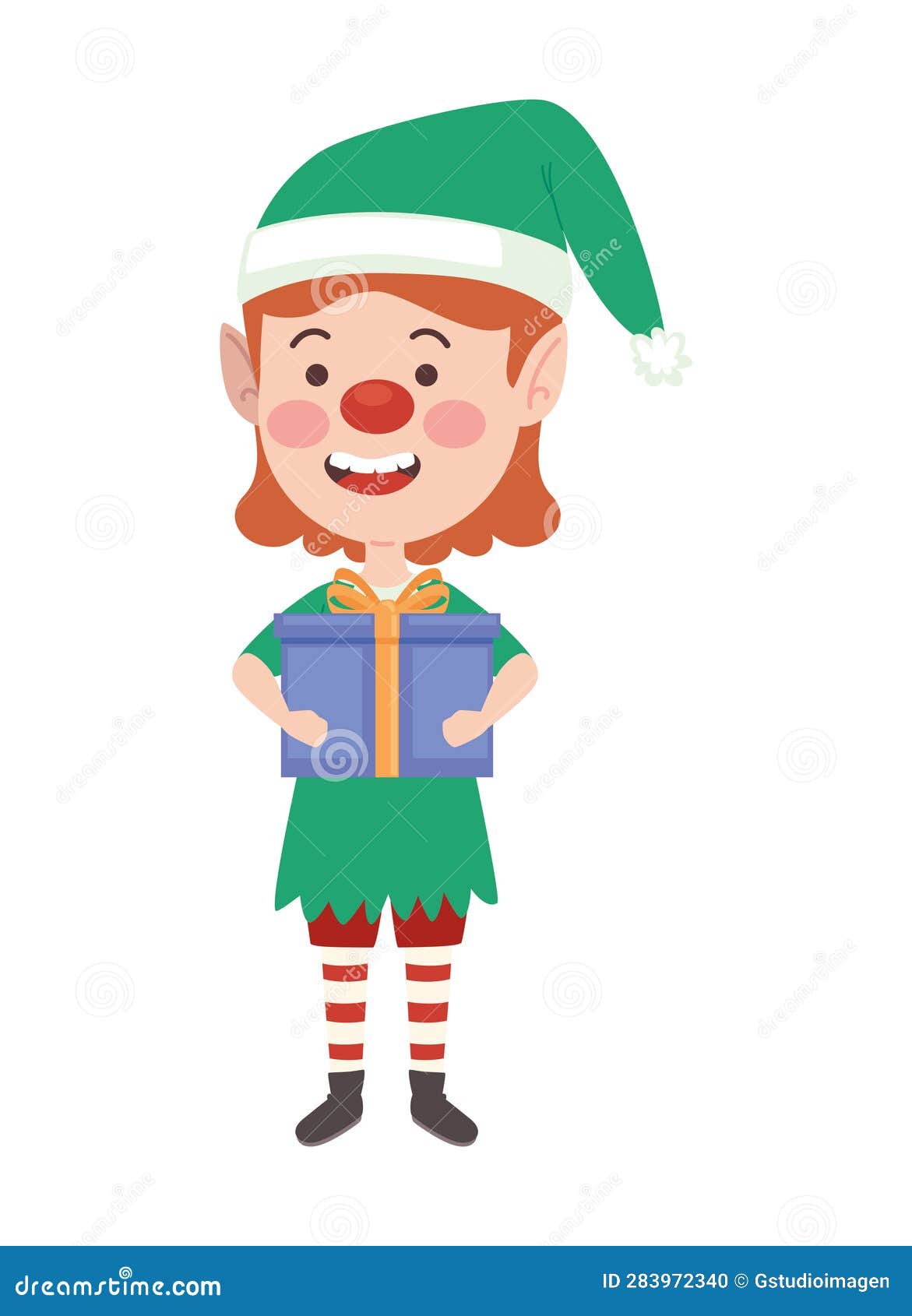 Cute elf smiling stock vector. Illustration of smiling - 283972340