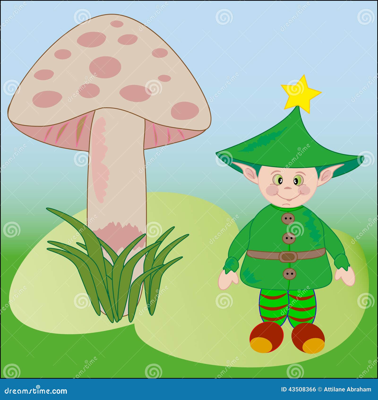 Cute Elf Vector Illustration Stock Vector - Illustration of funny ...