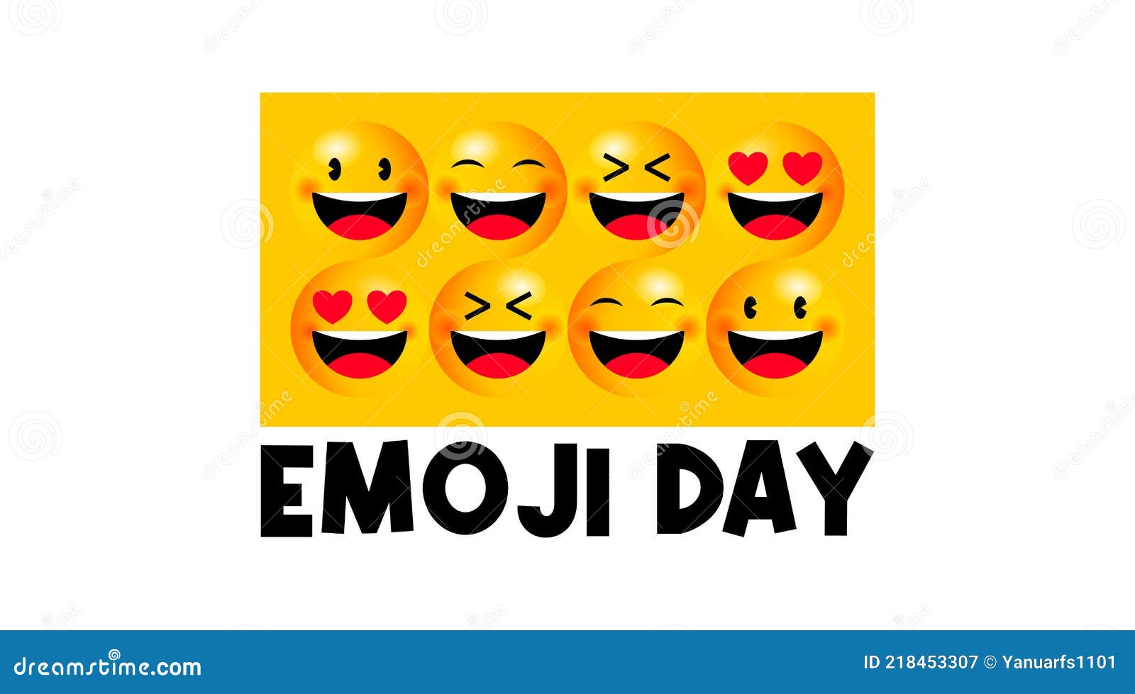 Cute Emoji Day Illustration Vector Stock Vector - Illustration of ...