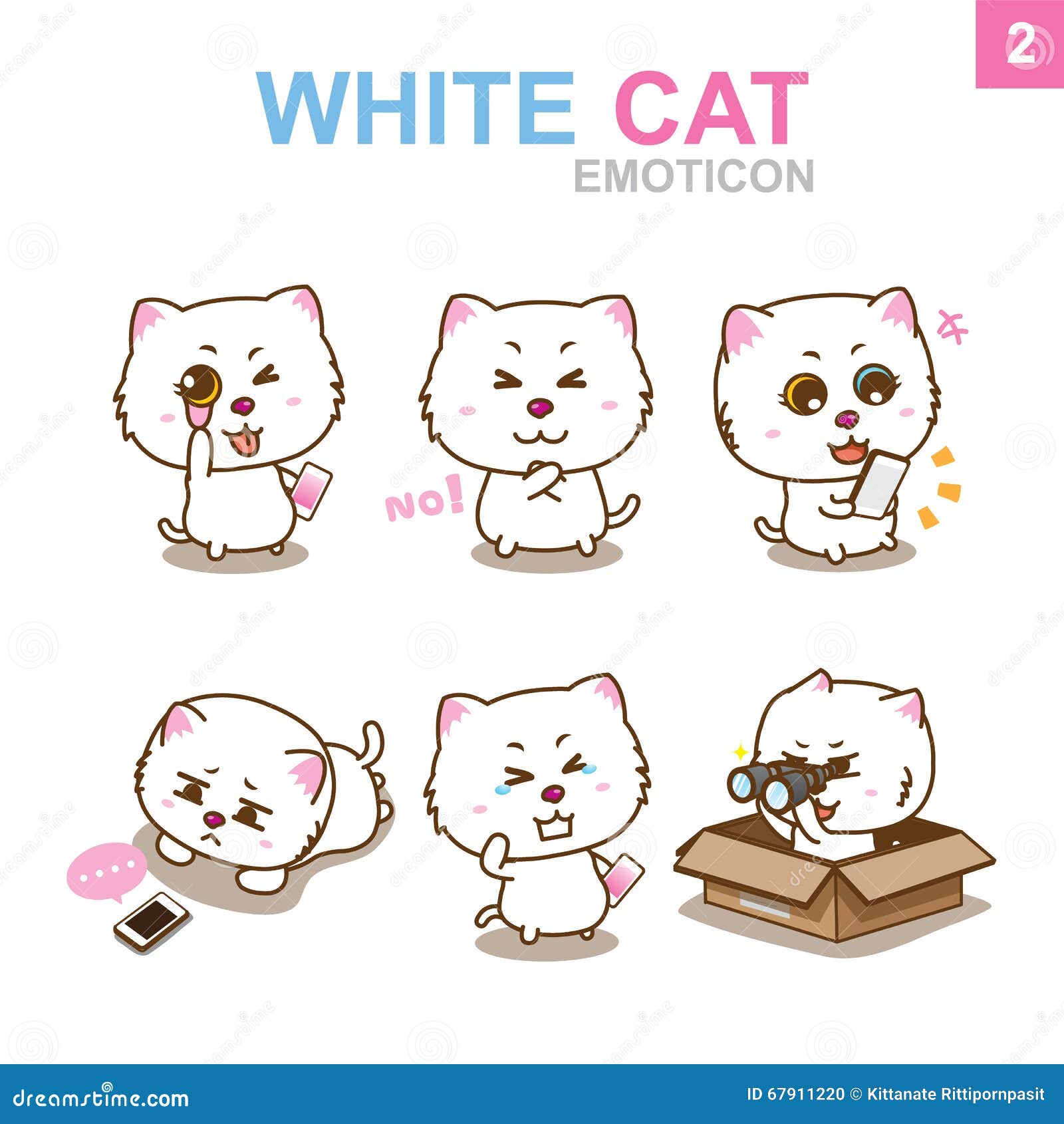 Cute Emoticon Design - Cat Set Stock Vector - Illustration of vector ...