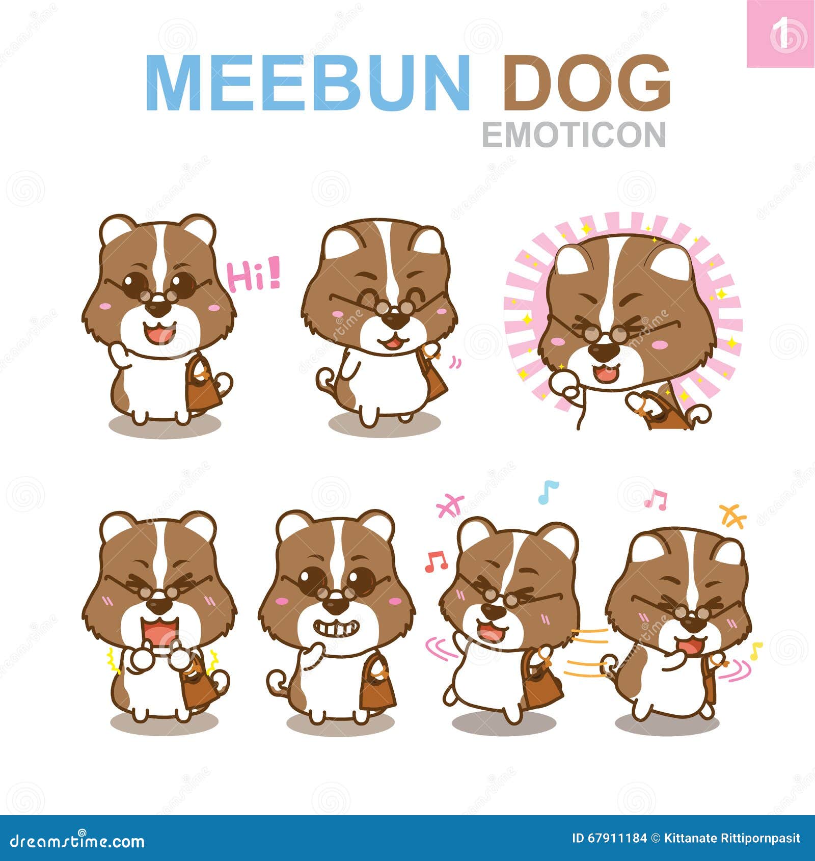 Cute Emoticon Design - Dog Set Stock Vector - Illustration of smile ...