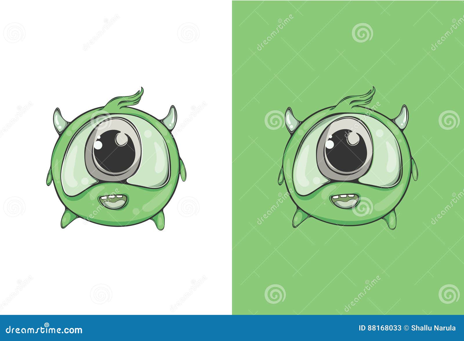 Cute Emoticon with One Eye. Stock Illustration - Illustration of ...